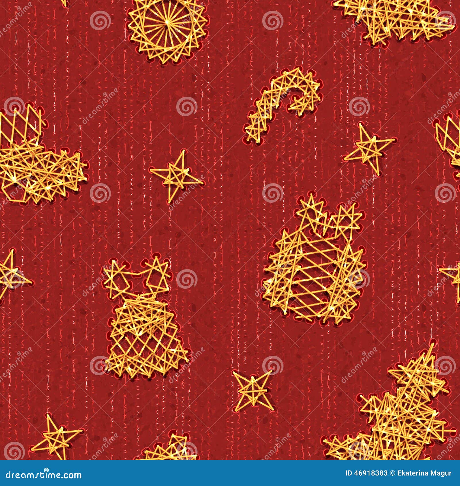 Seamless Christmass Pattern with Same Symbols Stock Illustration ...