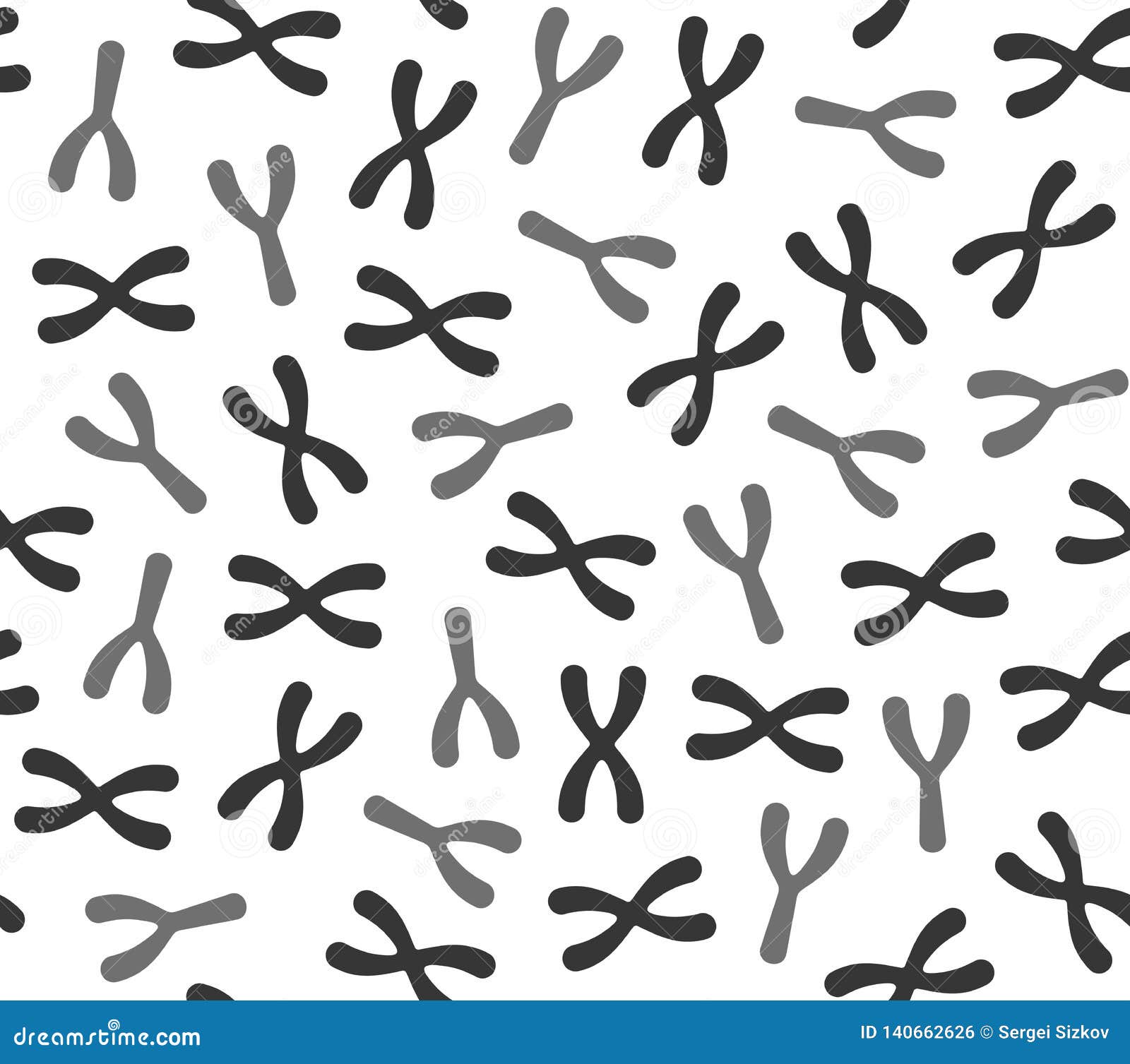 Seamless Chromosomes Pattern on White Background. Vector Stock Vector ...