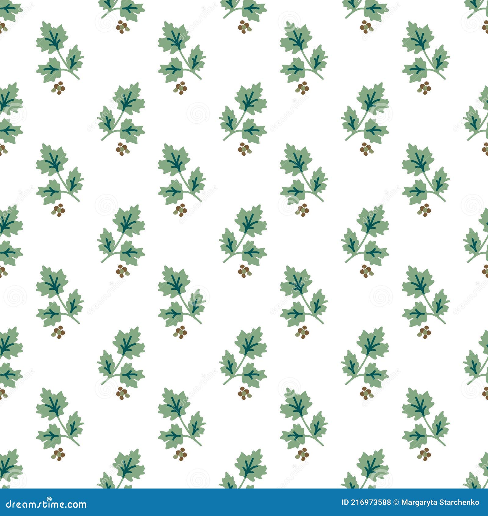 Seamless cilantro pattern stock vector. Illustration of nature - 216973588