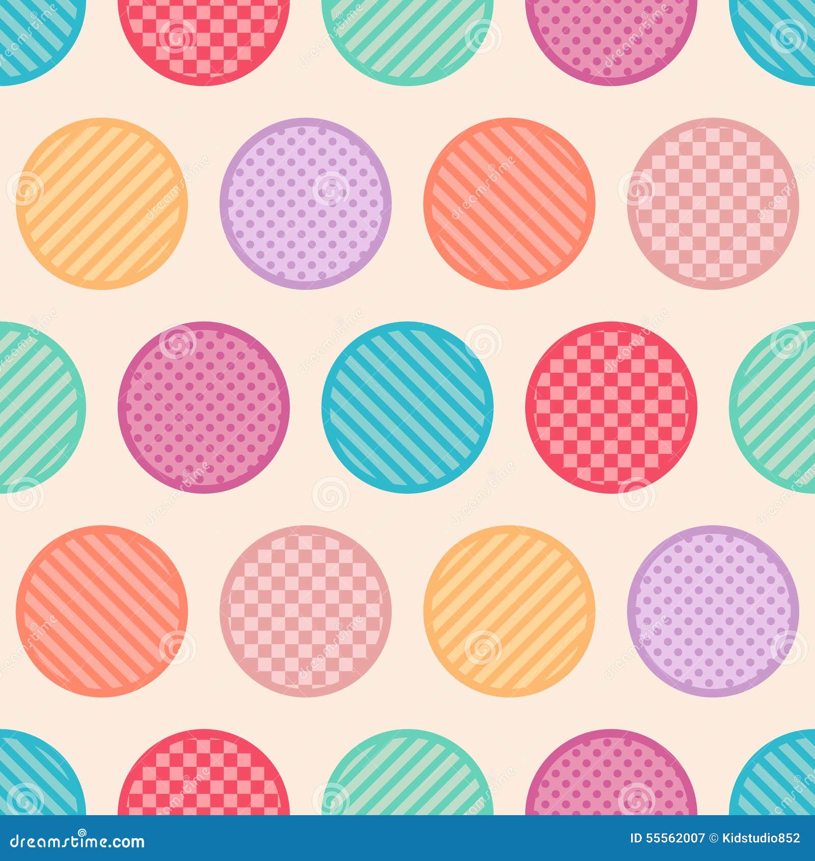Seamless Circle Dots Pattern Stock Vector - Illustration of repeat ...