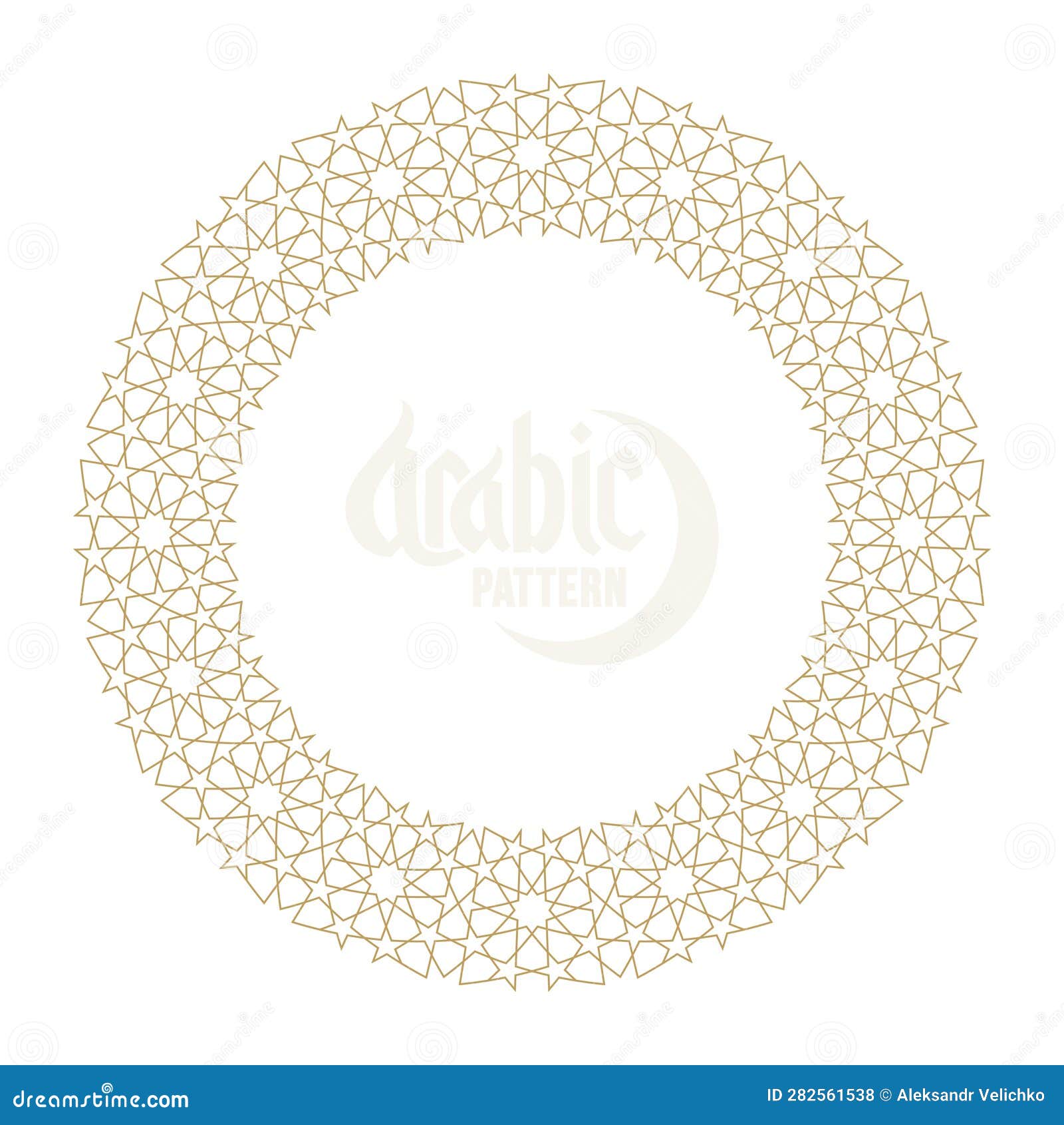 Seamless Circle Frame Pattern in Authentic Arabian Style. Stock ...