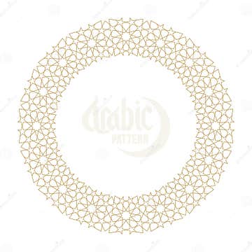 Seamless Circle Frame Pattern in Authentic Arabian Style. Stock ...