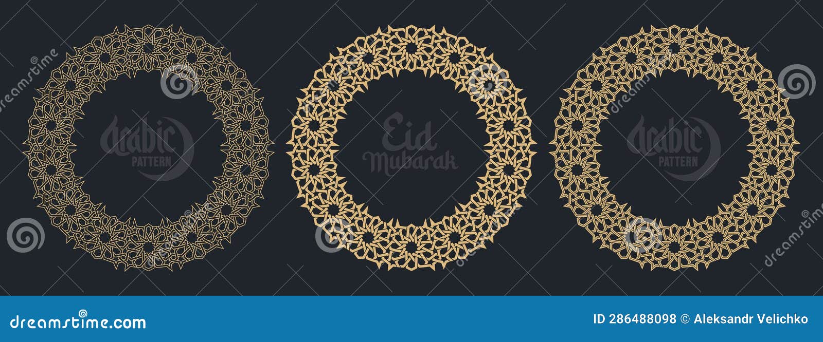 Seamless Circle Frame Pattern in Authentic Arabian Style. Stock ...