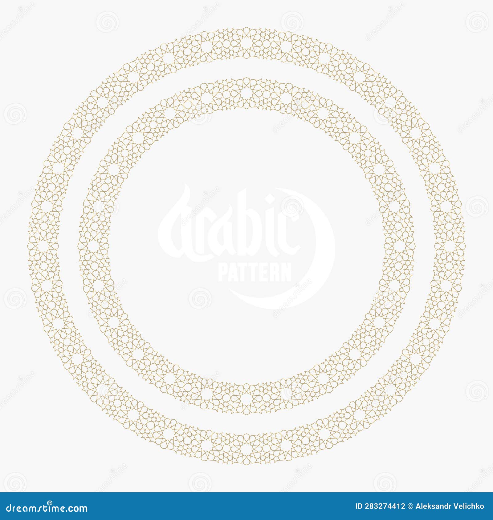 Seamless Circle Frame Pattern in Authentic Arabian Style. Stock Vector ...