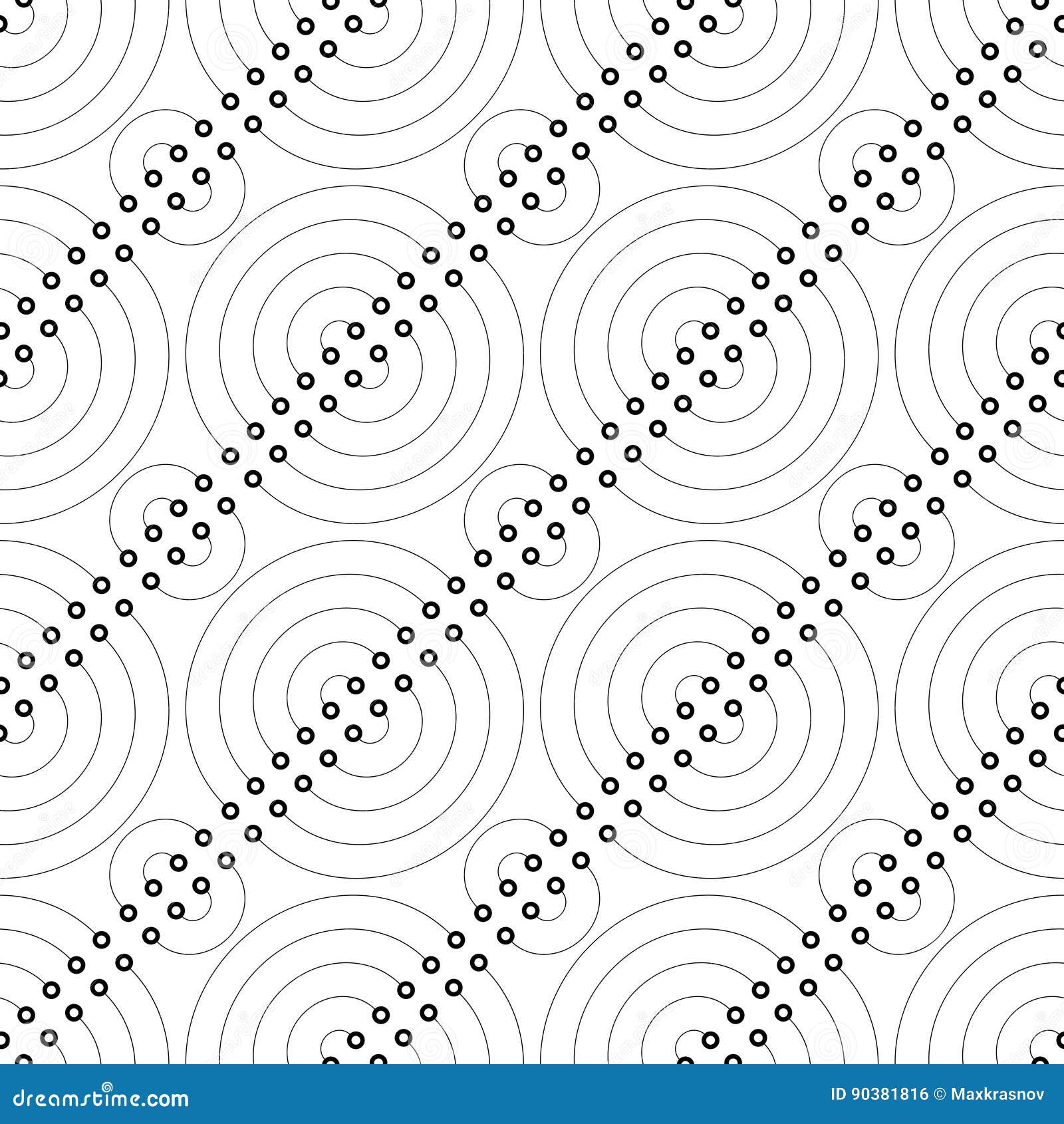 Seamless Circle and Line Pattern Stock Vector - Illustration of modern ...