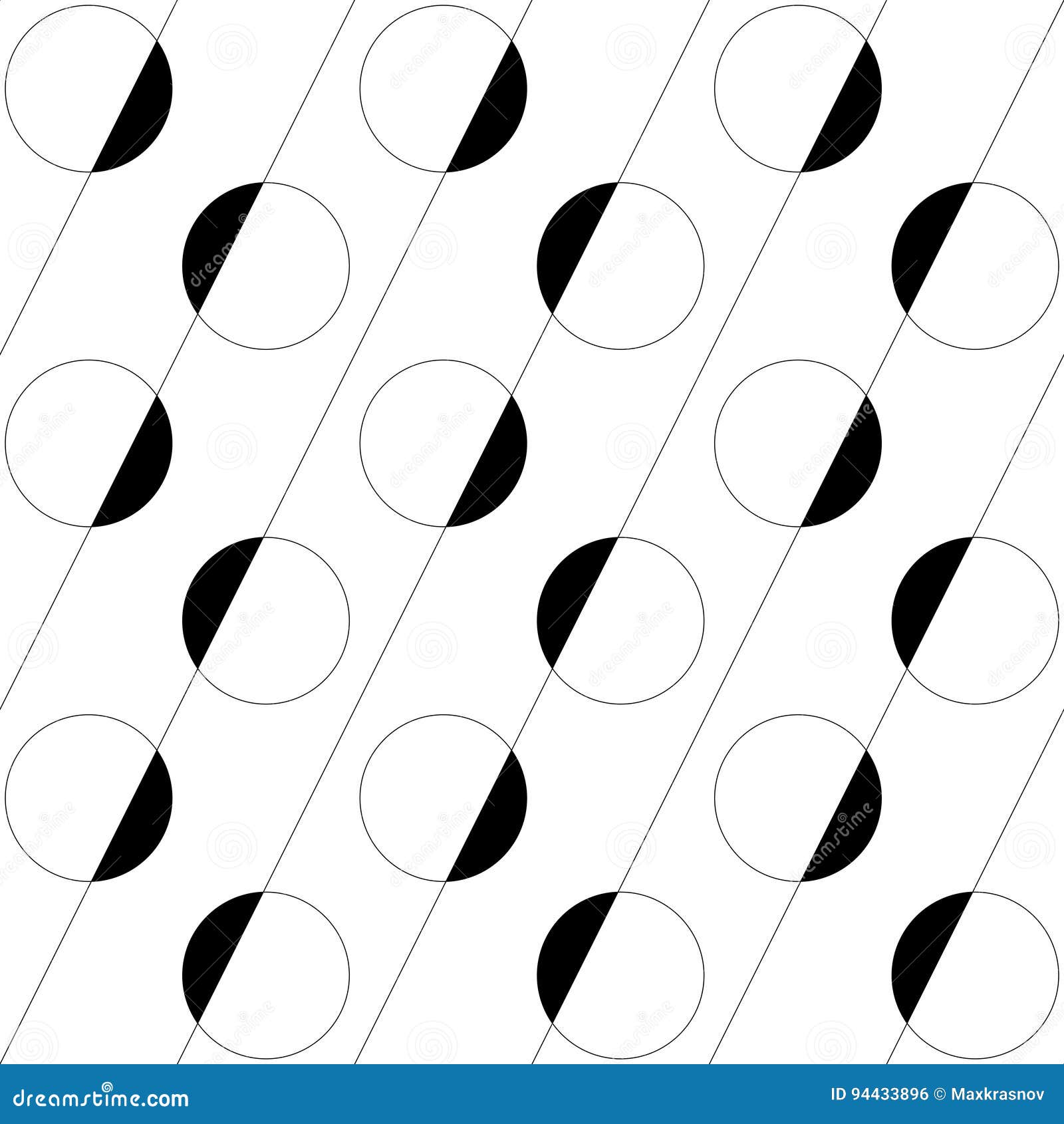 Seamless Circle and Line Pattern Stock Vector - Illustration of fashion ...