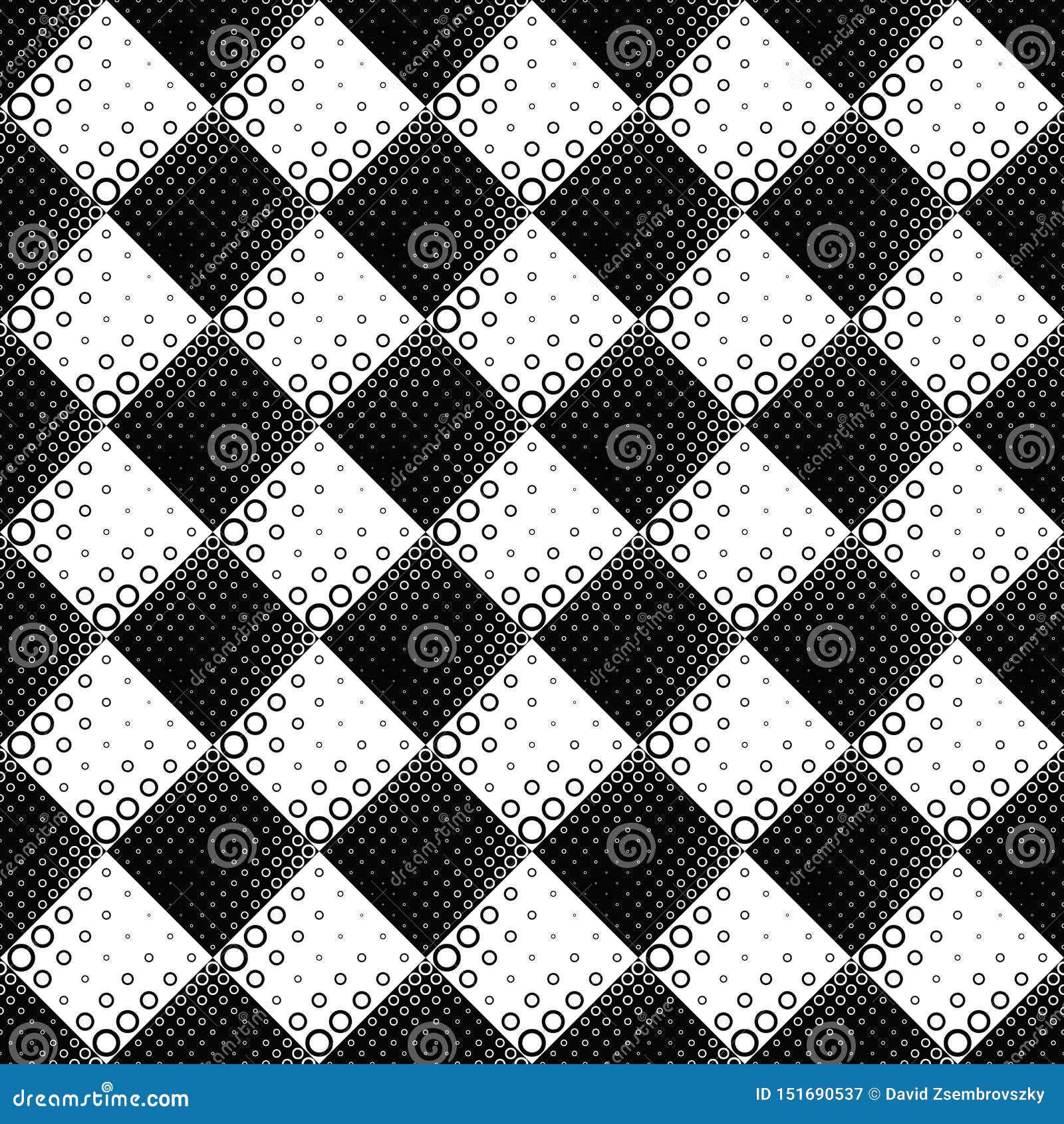 Seamless Circle Pattern Background - Abstract Monochrome Vector Design ...