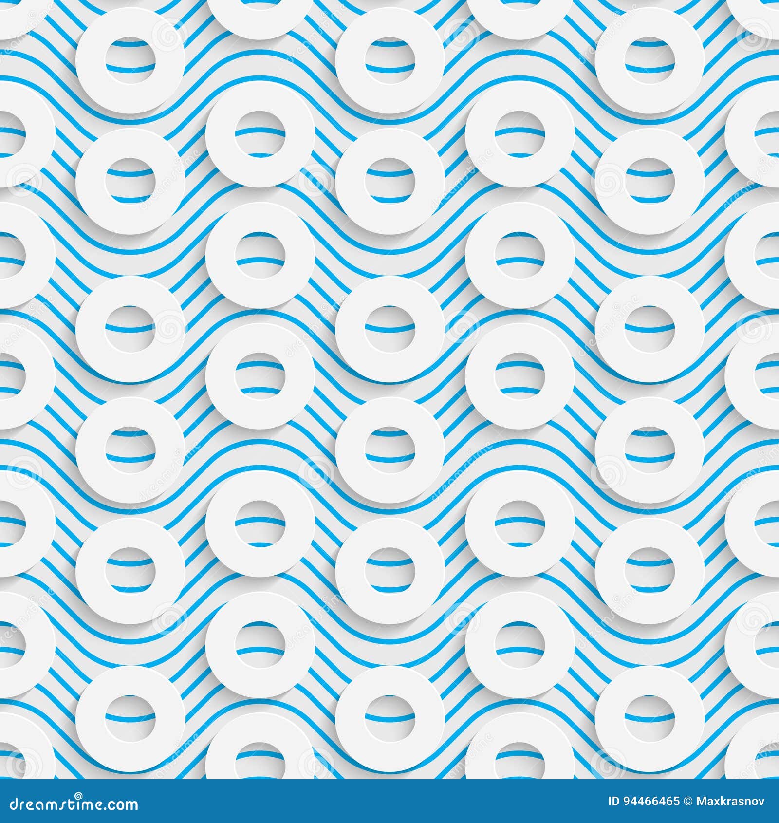 Seamless Circle Pattern. White and Blue Wrapping Background Stock ...