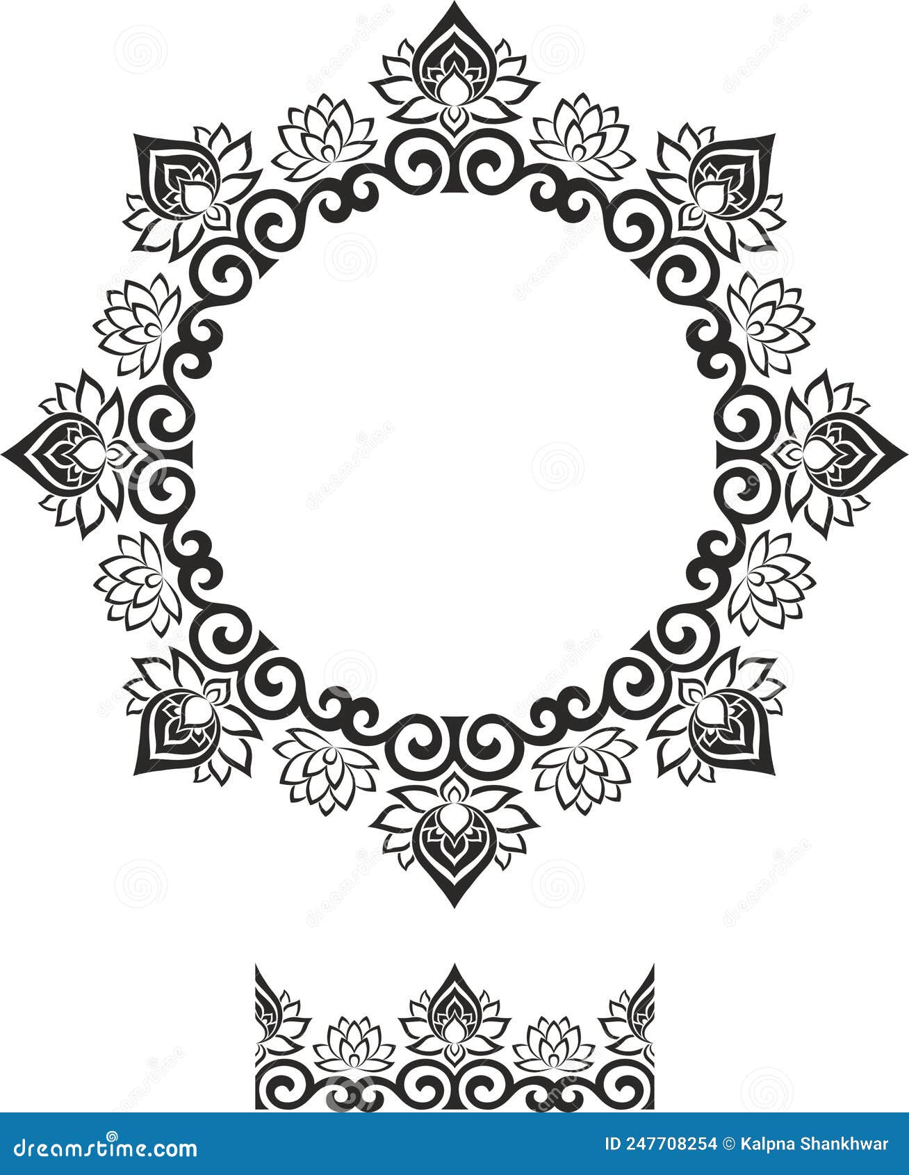 Seamless Circle Rectangle Border Design Stock Illustration ...