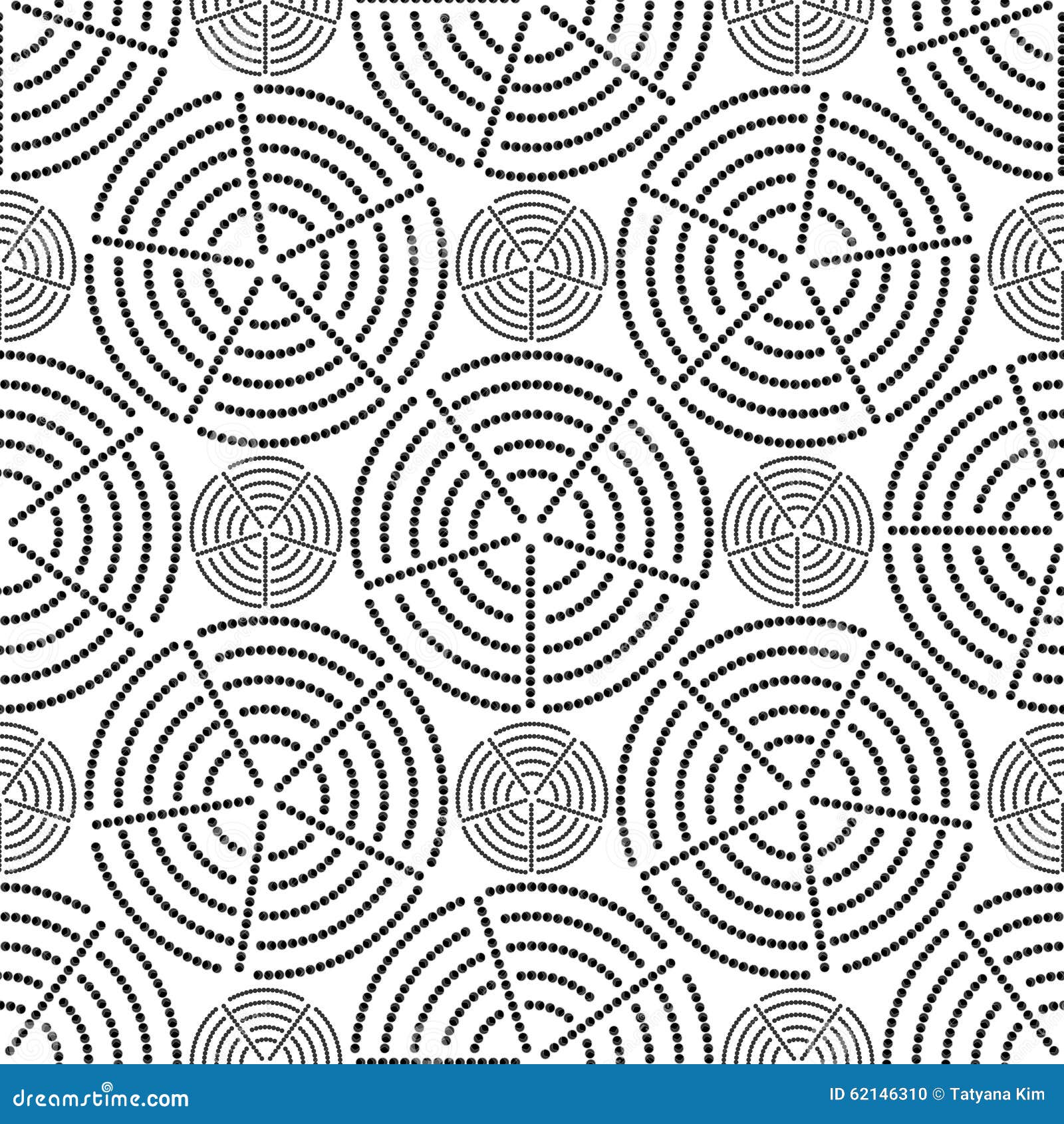 Seamless Circle and Ring Pattern Stock Illustration - Illustration of ...