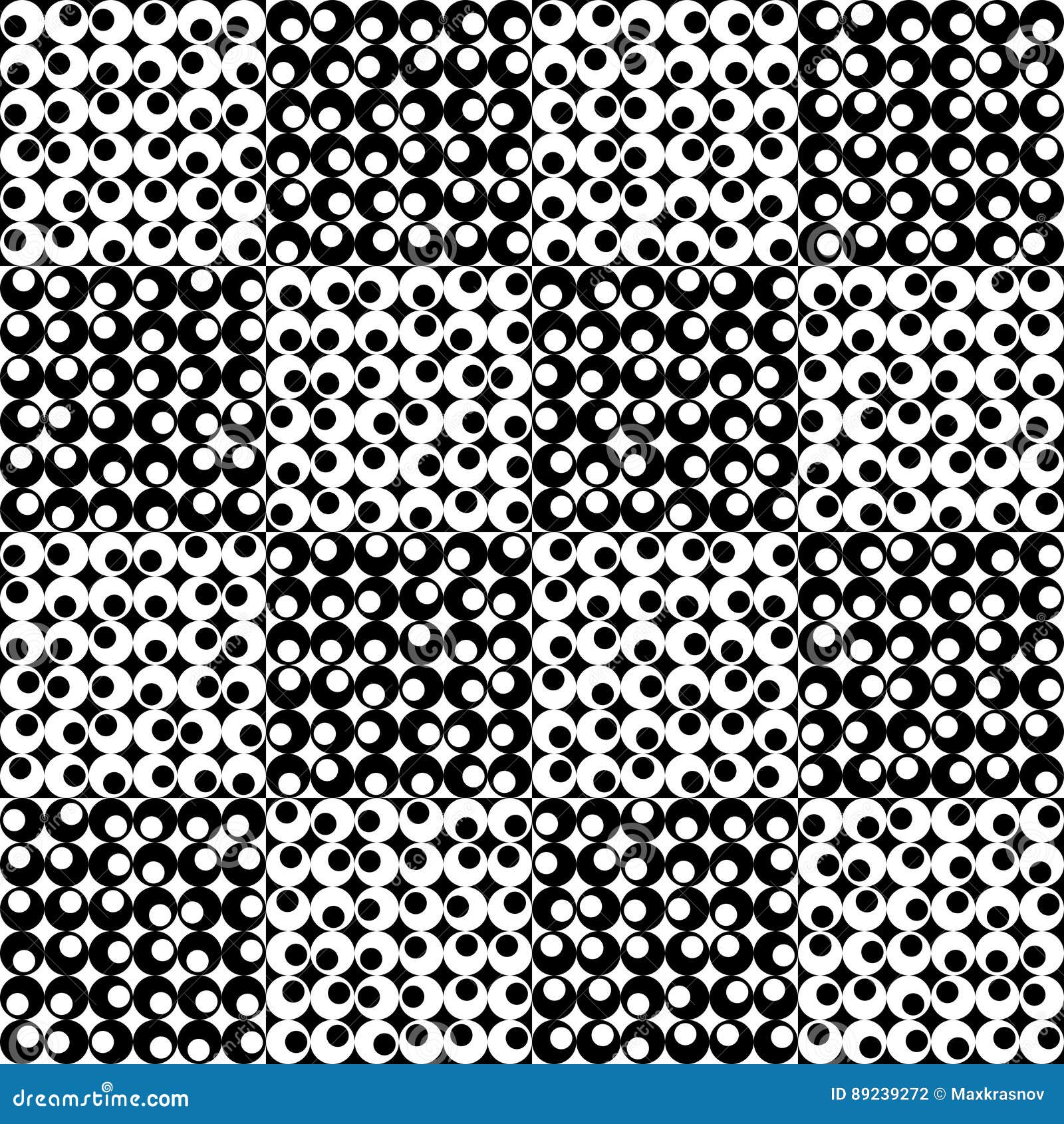 Seamless Circle and Square Pattern Stock Vector - Illustration of pixel ...