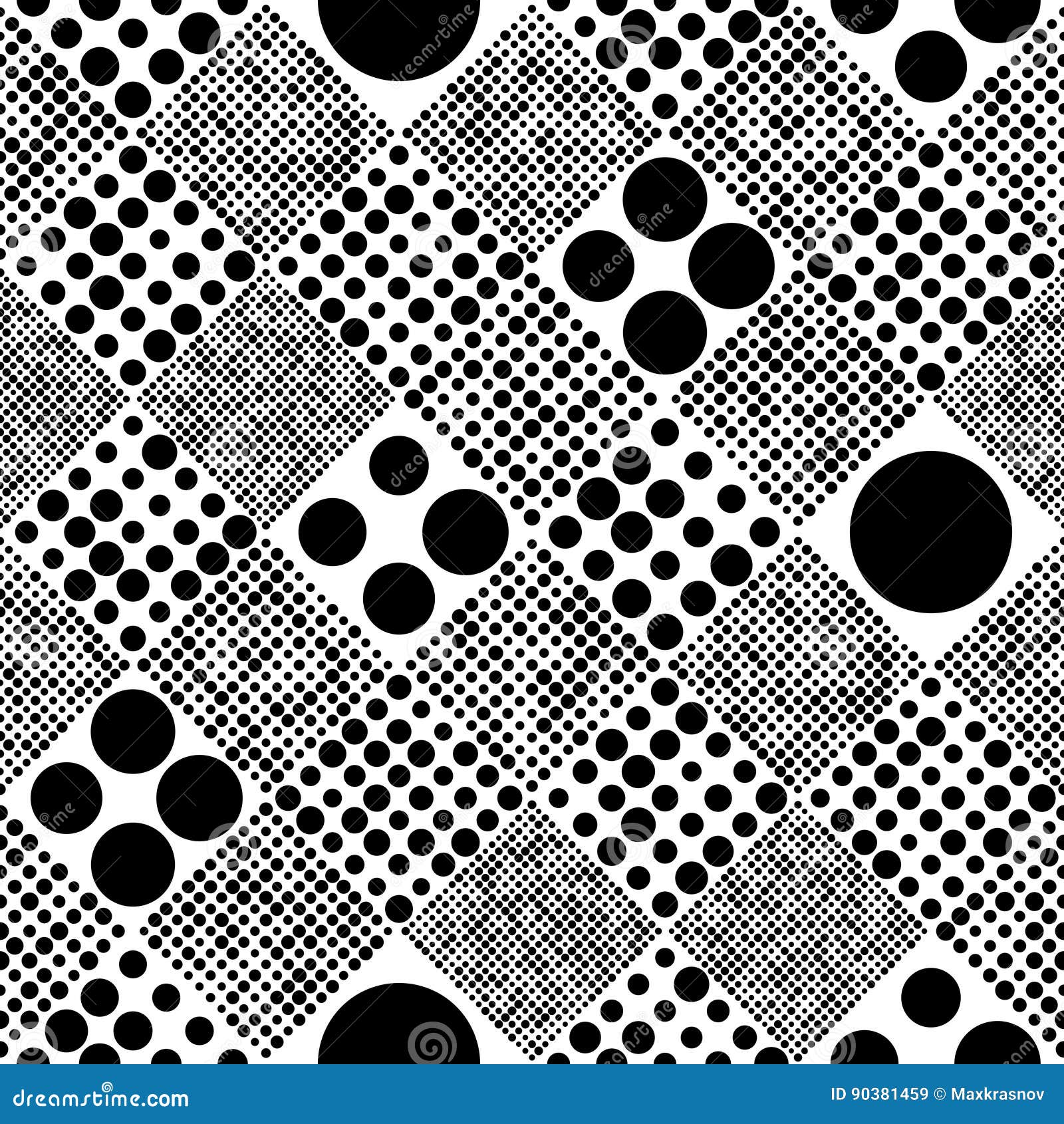 Seamless Circle and Square Pattern Stock Vector - Illustration of black ...