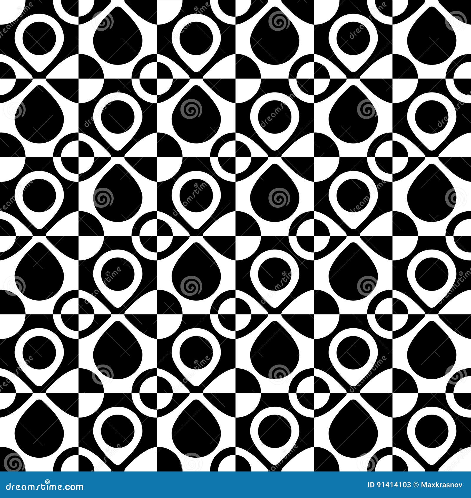 Seamless Circle and Square Pattern Stock Vector - Illustration of ...