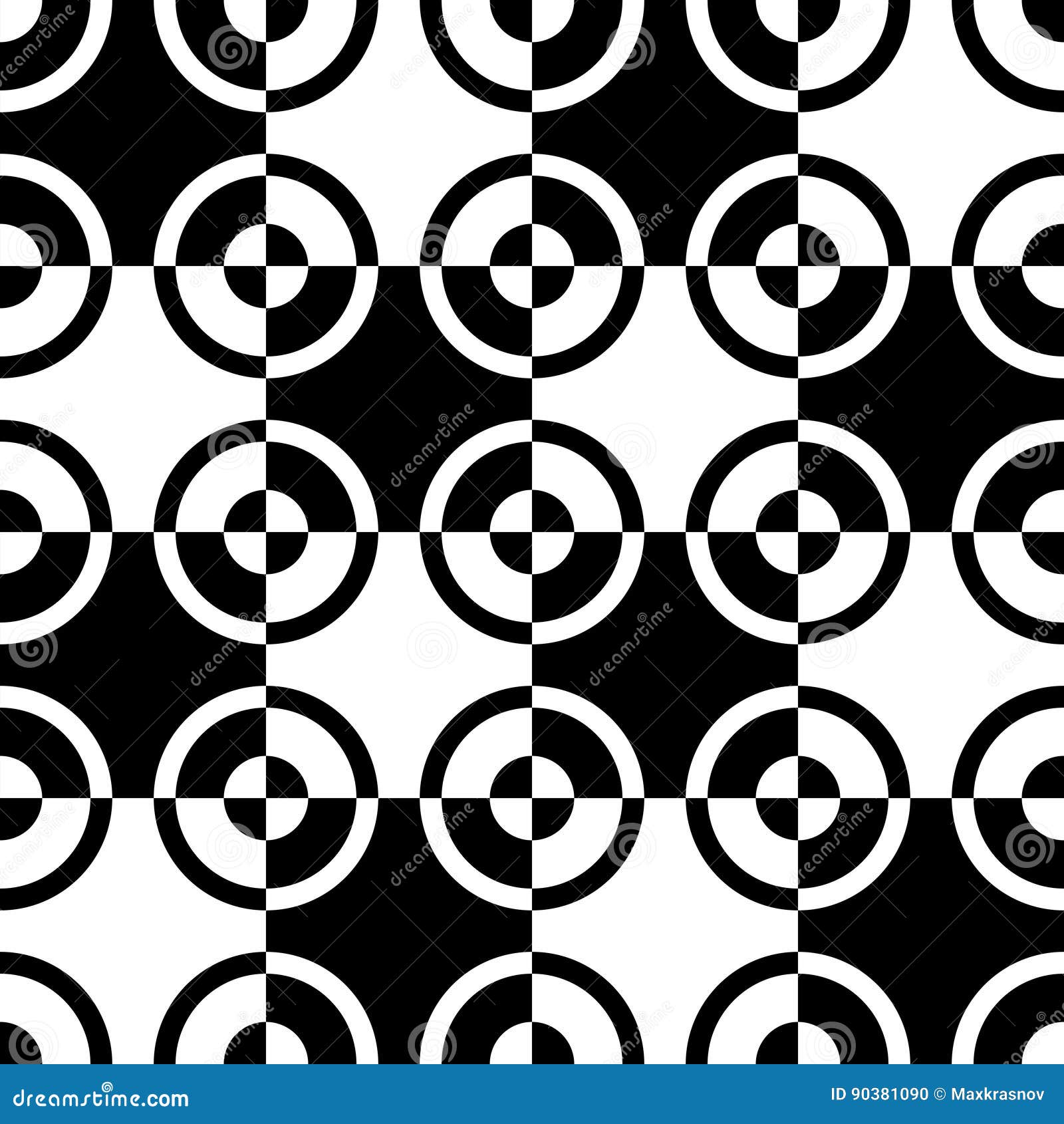 Seamless Circle and Square Pattern Stock Vector - Illustration of ...