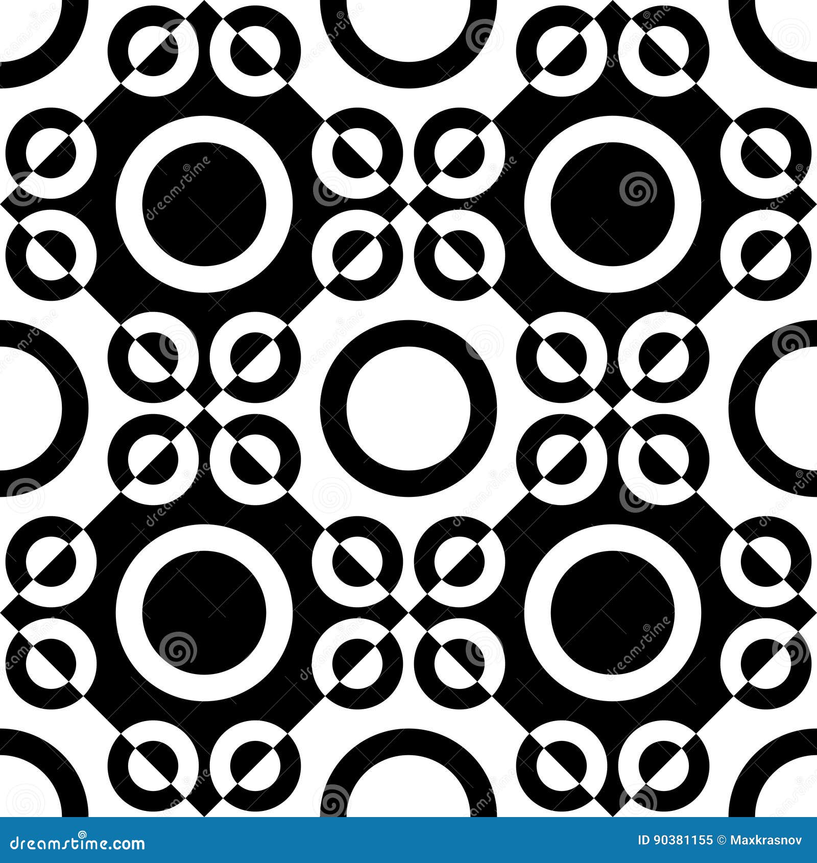 Seamless Circle and Square Pattern Stock Vector - Illustration of ...