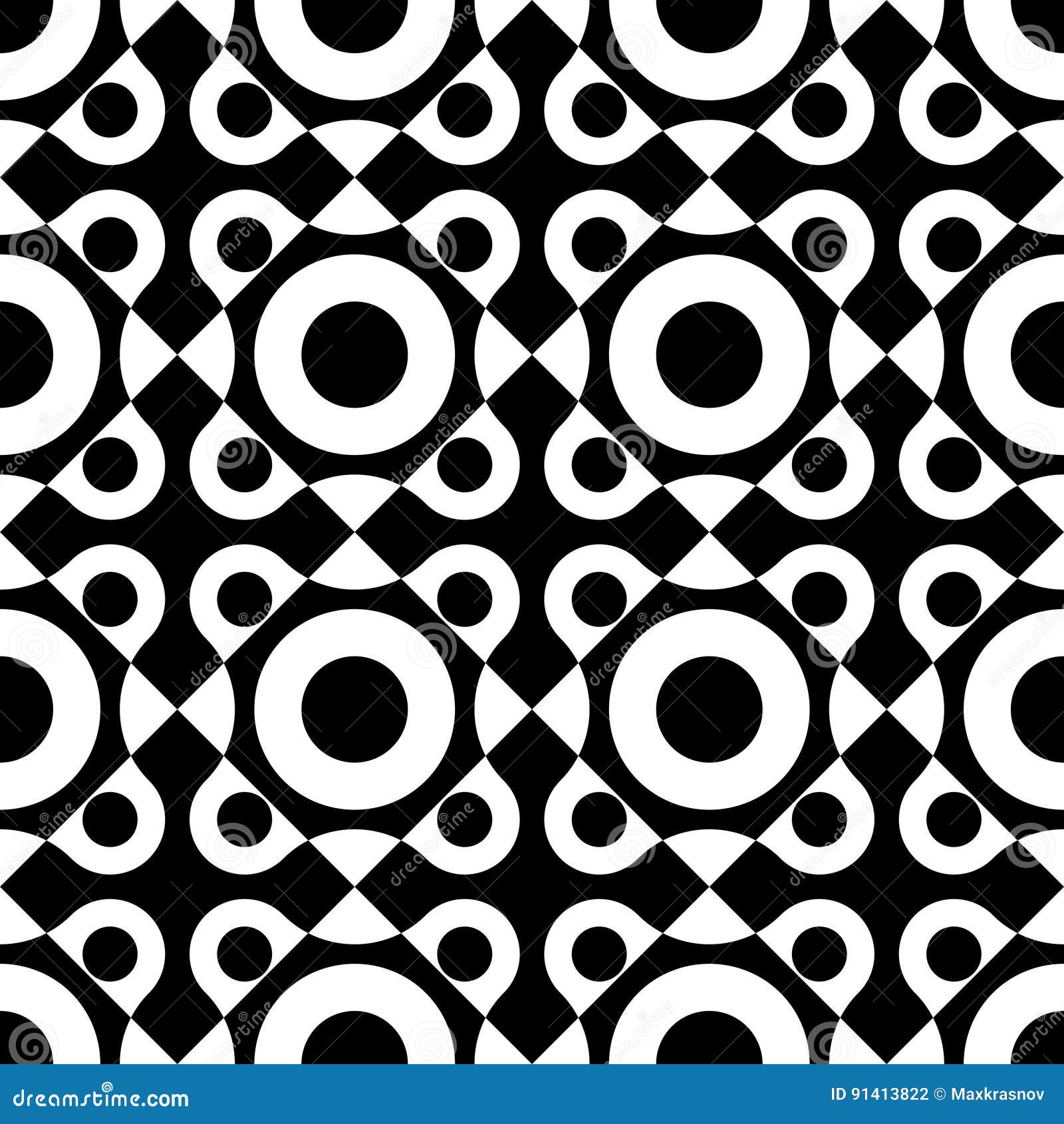 Seamless Circle and Square Pattern Stock Vector - Illustration of ...