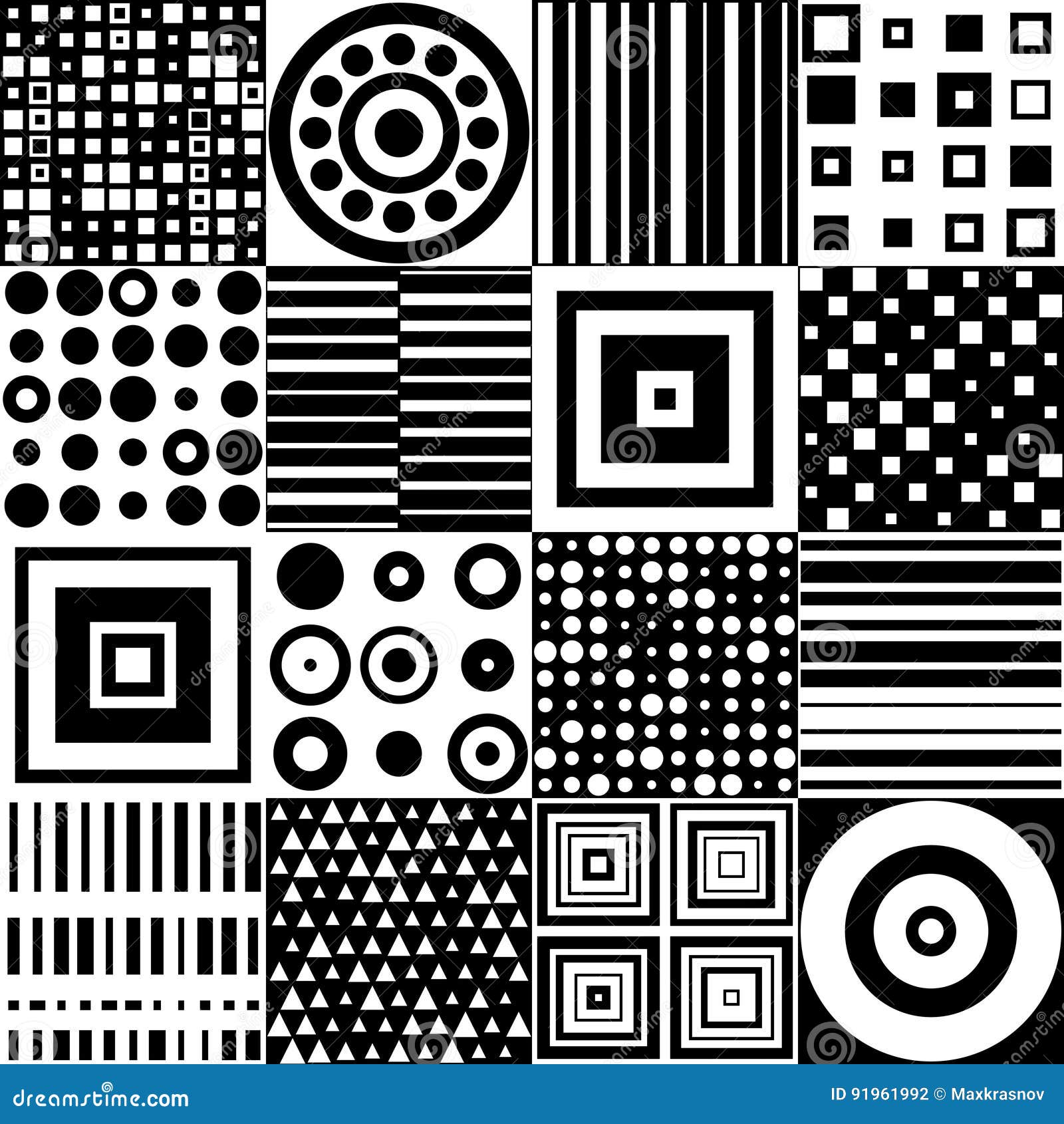 Seamless Circle and Square Pattern Stock Vector - Illustration of ...
