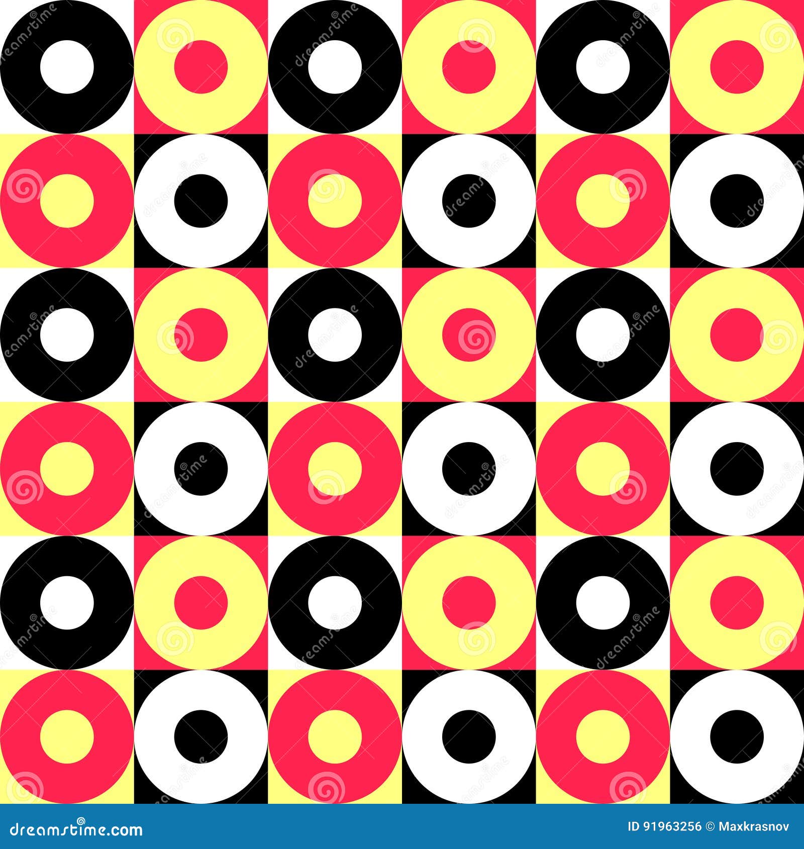 Seamless Circle and Square Pattern Stock Vector - Illustration of ...