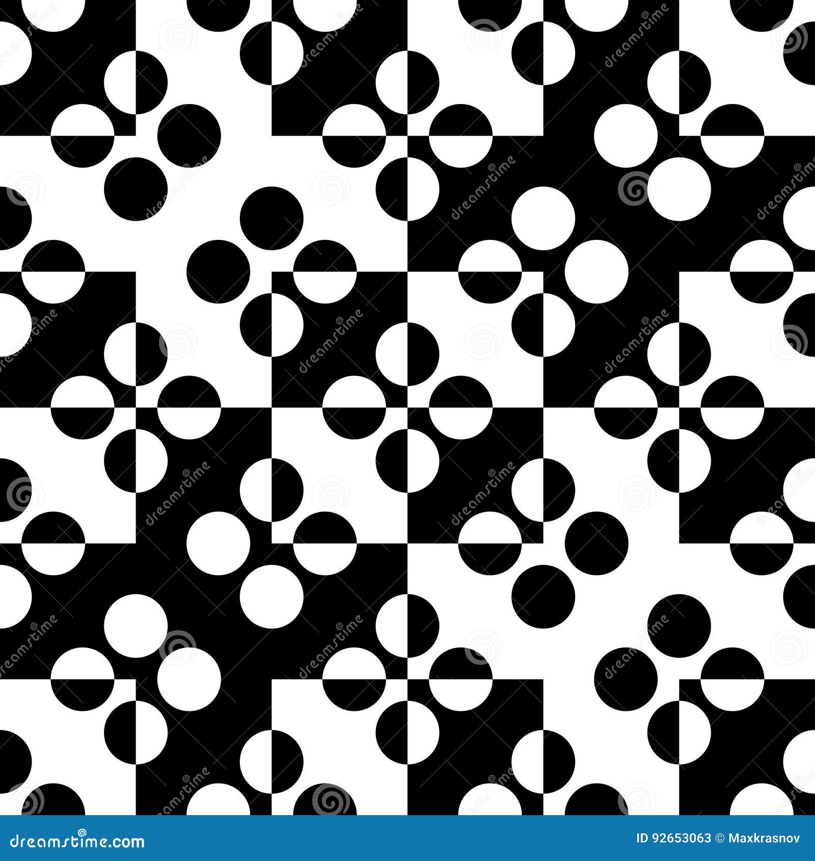 Seamless Circle and Square Pattern Stock Vector - Illustration of ...