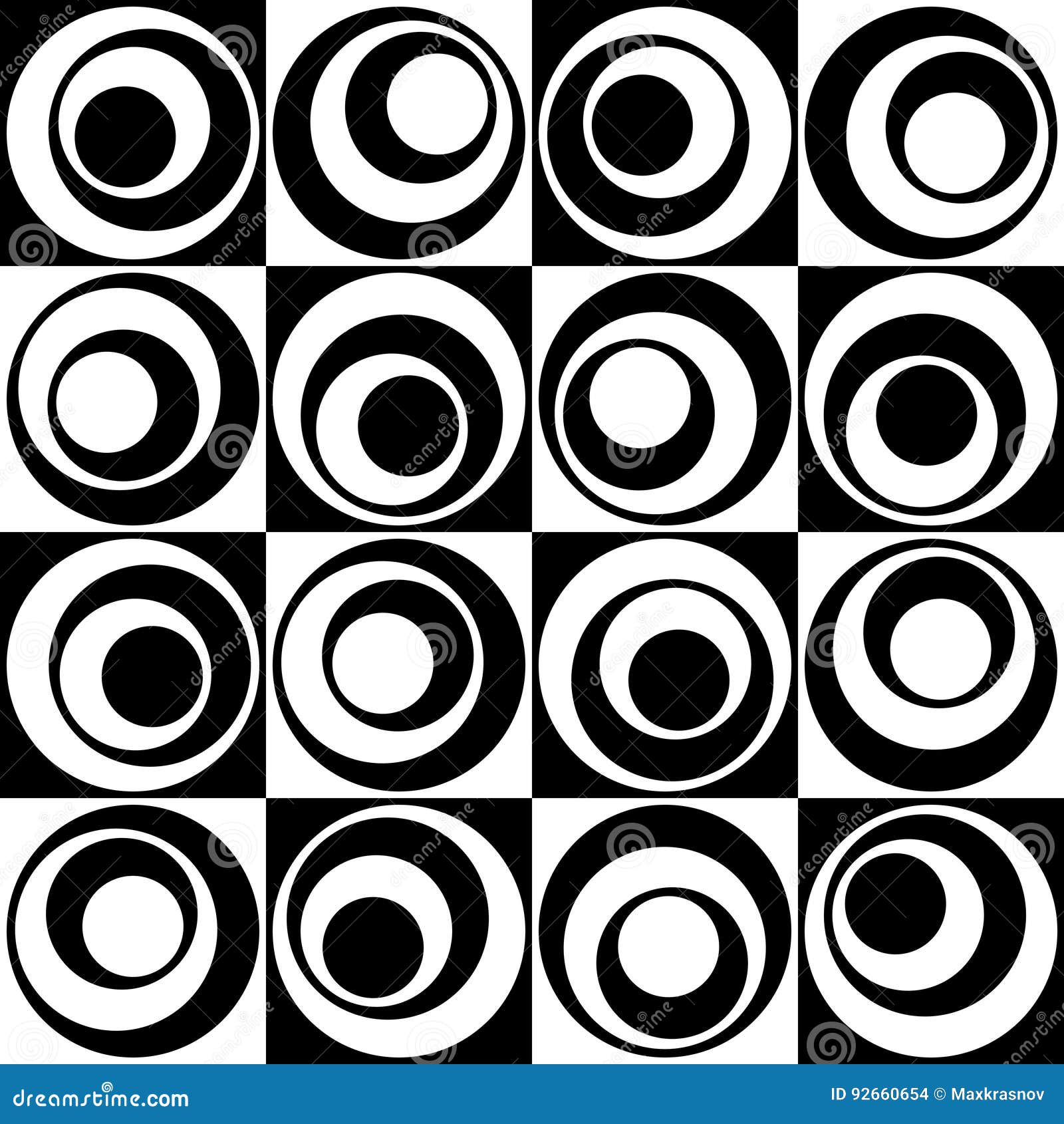 Seamless Circle and Square Pattern Stock Vector - Illustration of retro ...