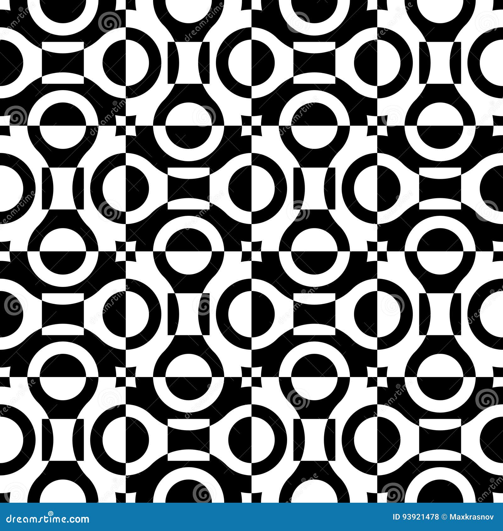 Seamless Circle and Square Pattern Stock Vector - Illustration of ...