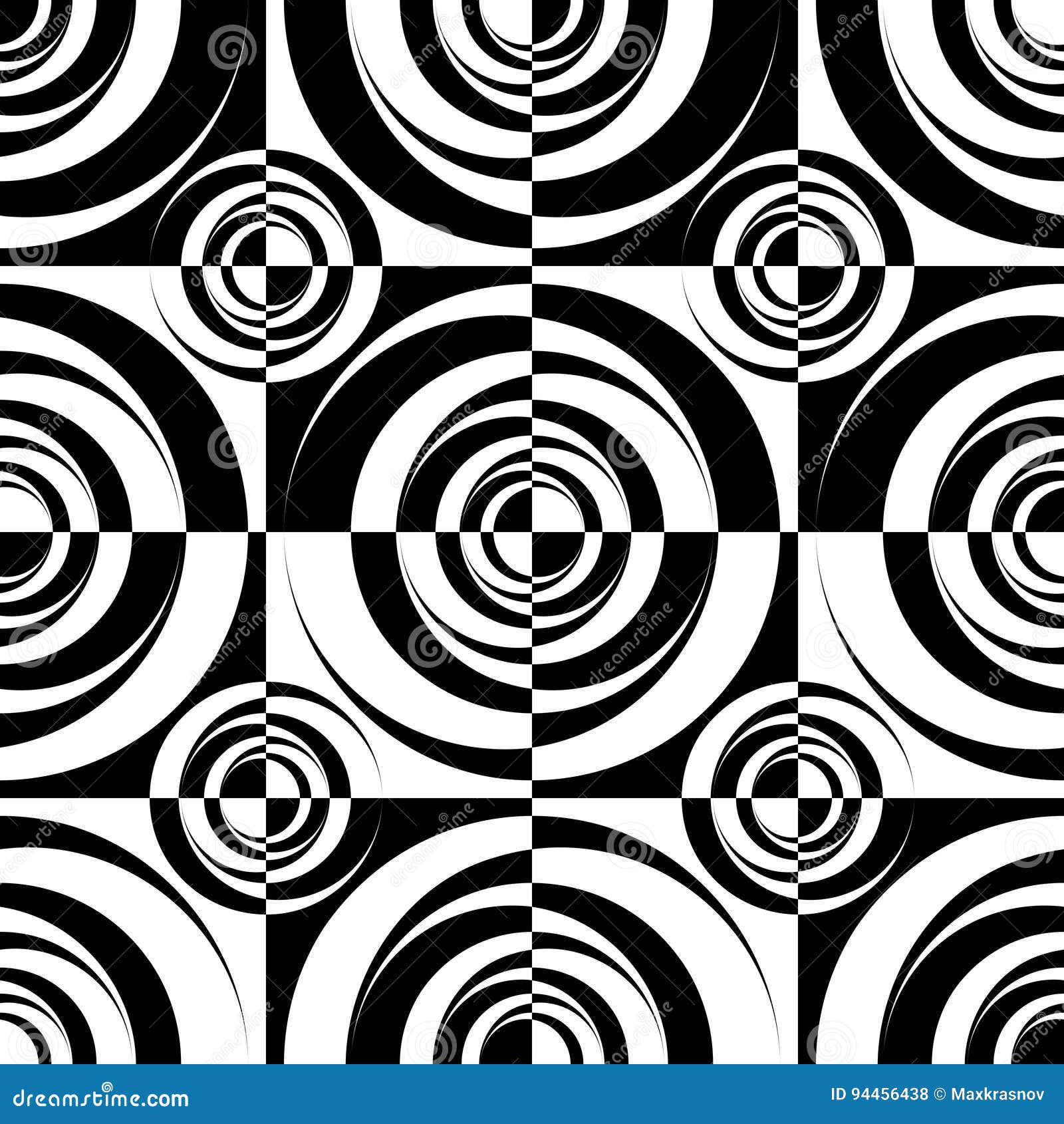 Seamless Circle and Square Pattern Stock Vector - Illustration of ...