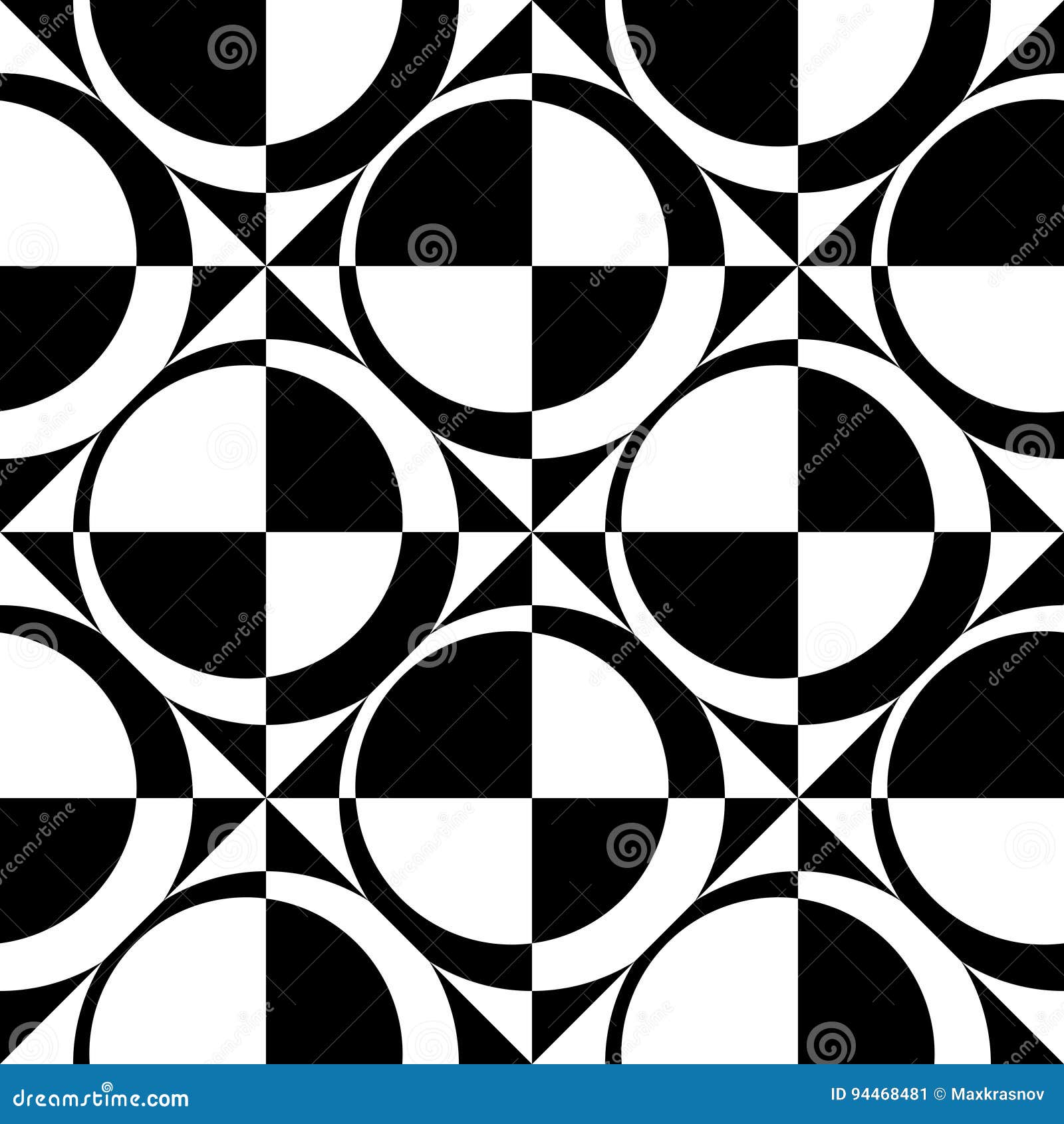 Seamless Circle and Square Pattern Stock Vector - Illustration of ...