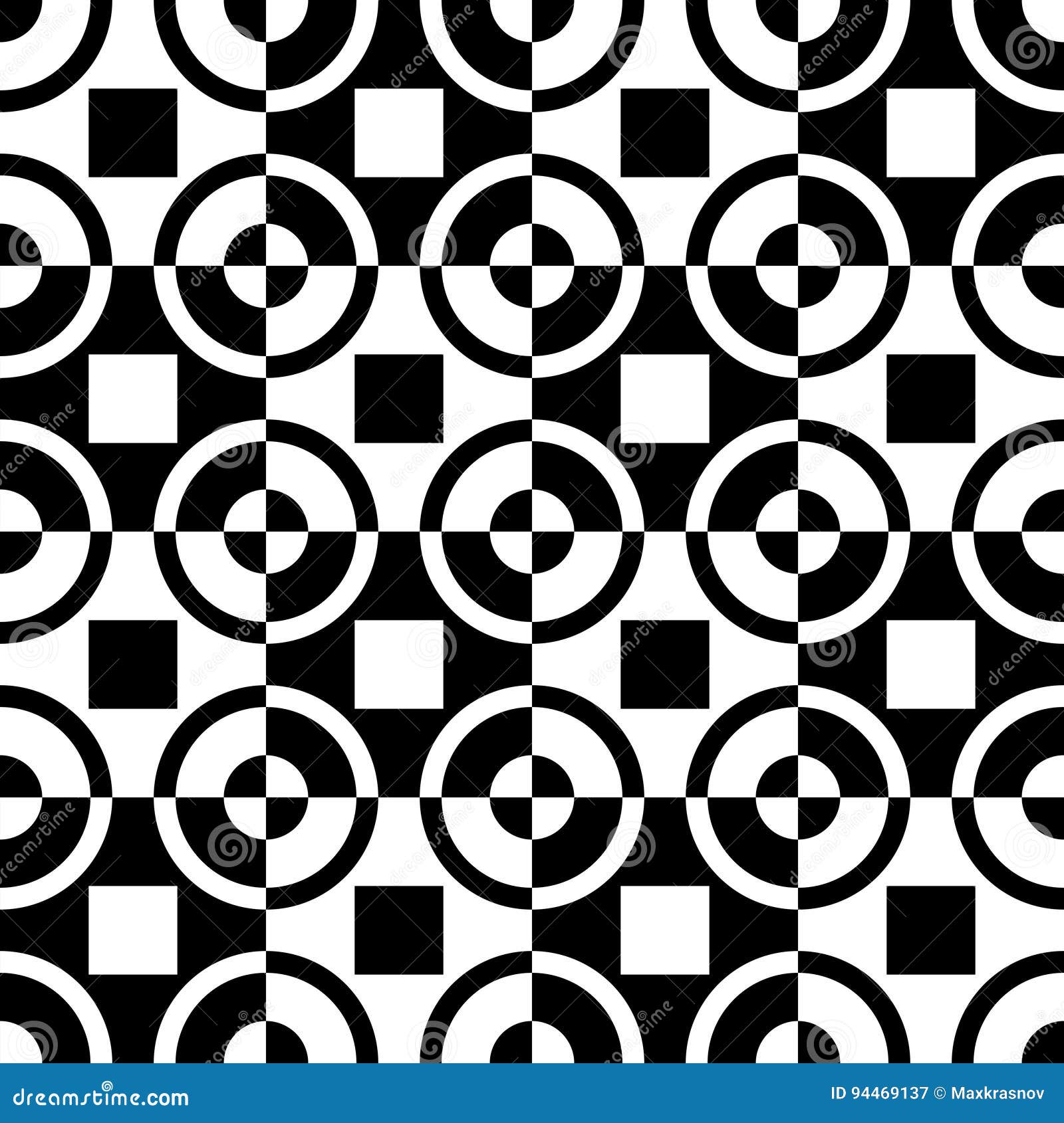 Seamless Circle and Square Pattern Stock Vector - Illustration of ...