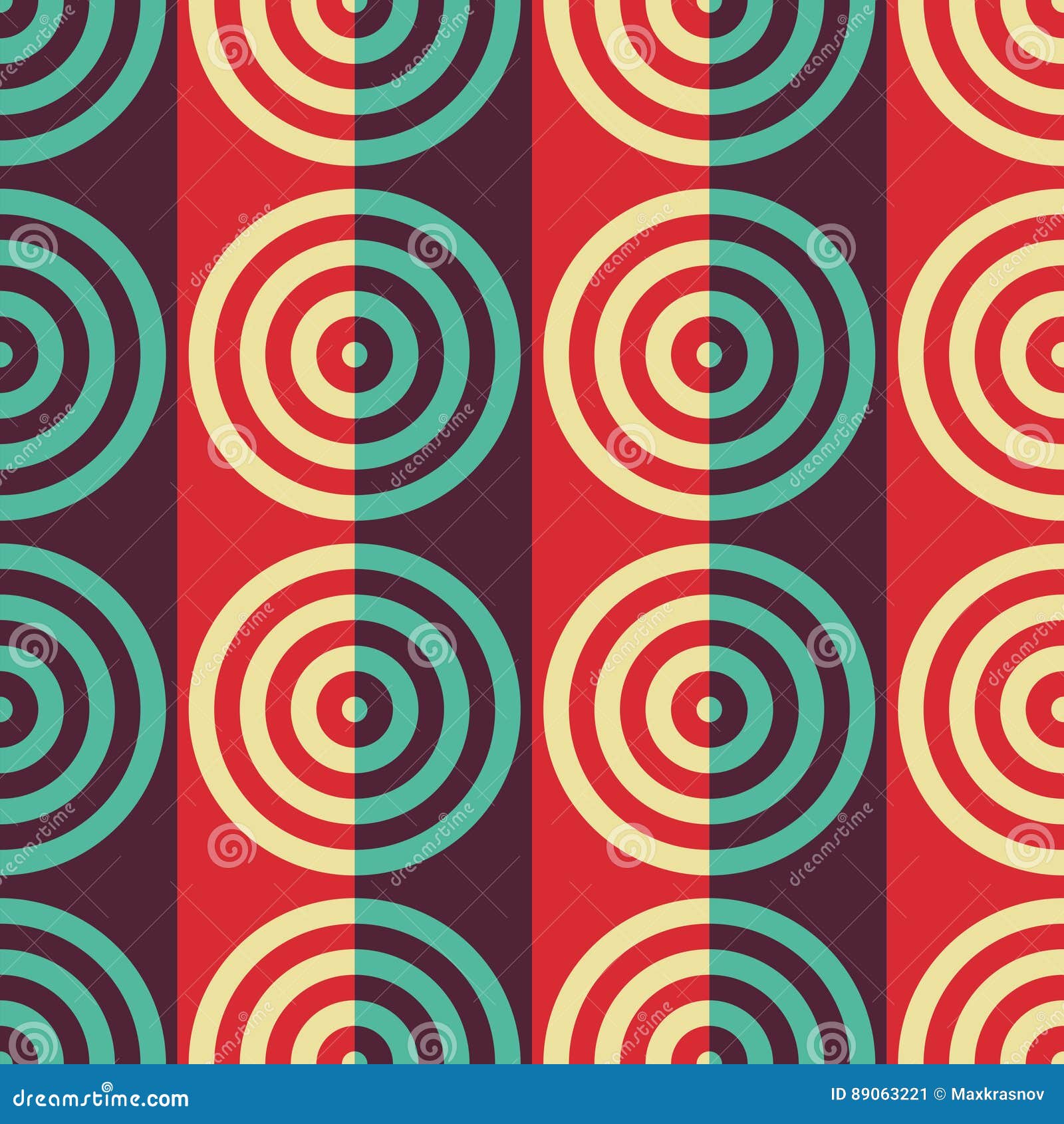 Seamless Circle and Stripe Pattern Stock Vector - Illustration of ...
