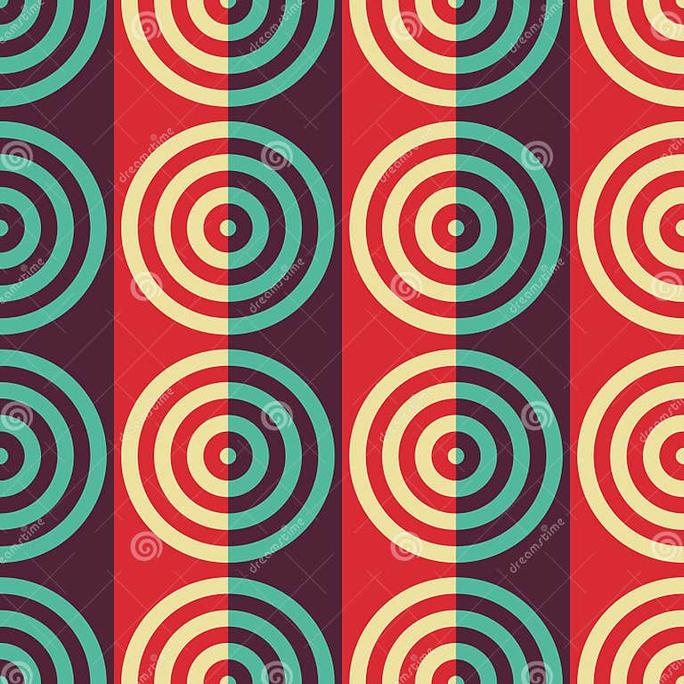 Seamless Circle and Stripe Pattern Stock Vector - Illustration of ...