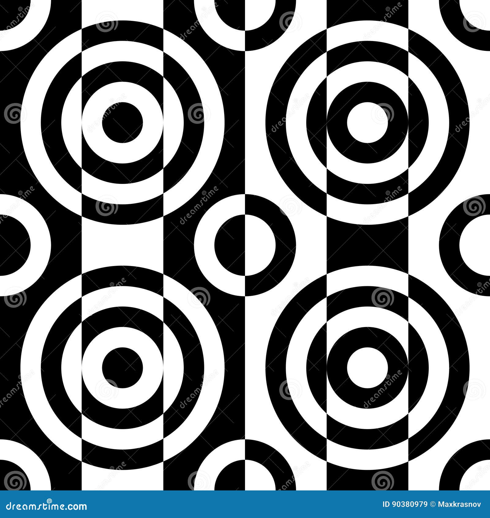 Seamless Circle and Stripe Pattern Stock Vector - Illustration of ...