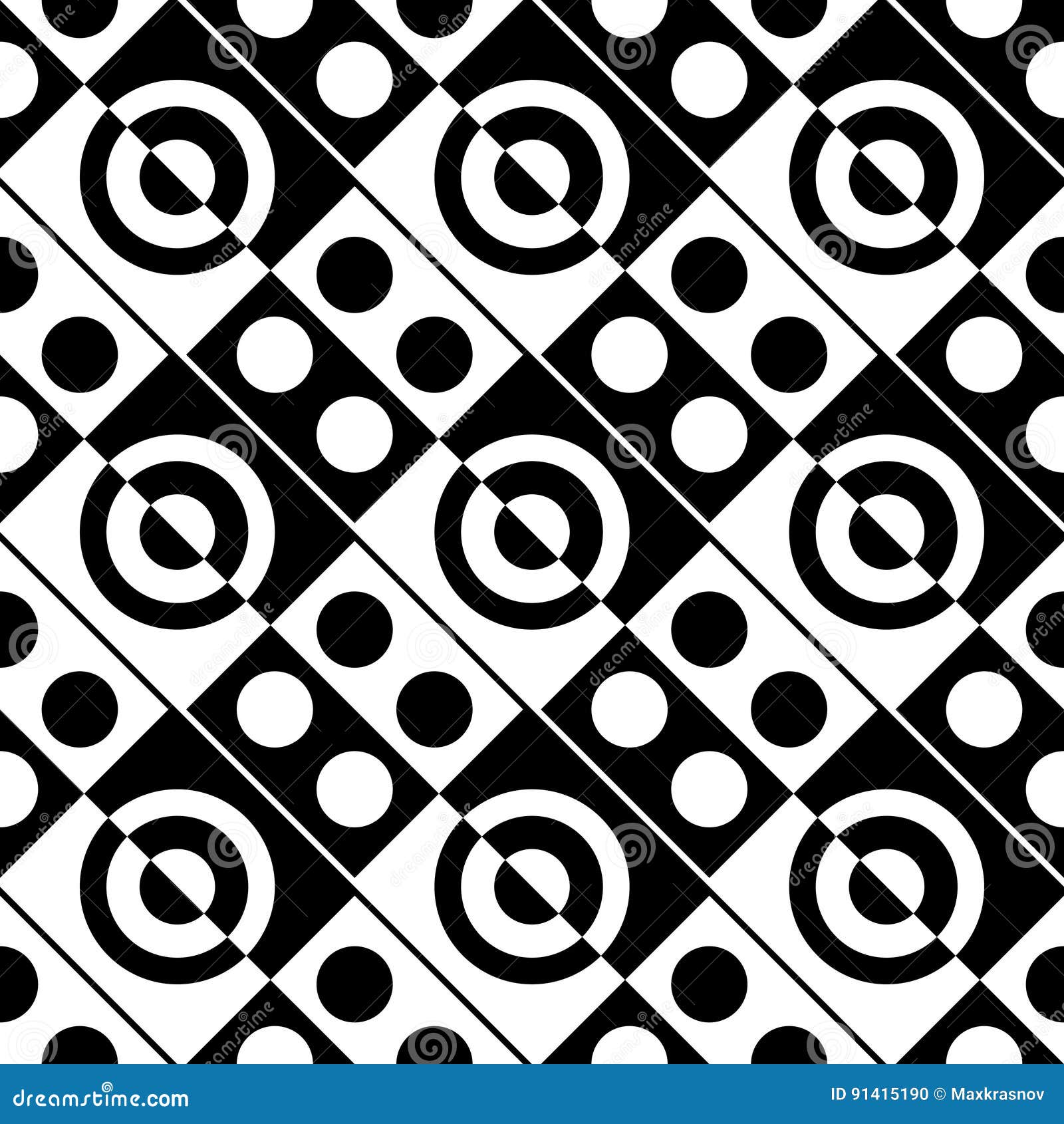 Seamless Circle And Stripe Pattern Vector Illustration | CartoonDealer ...