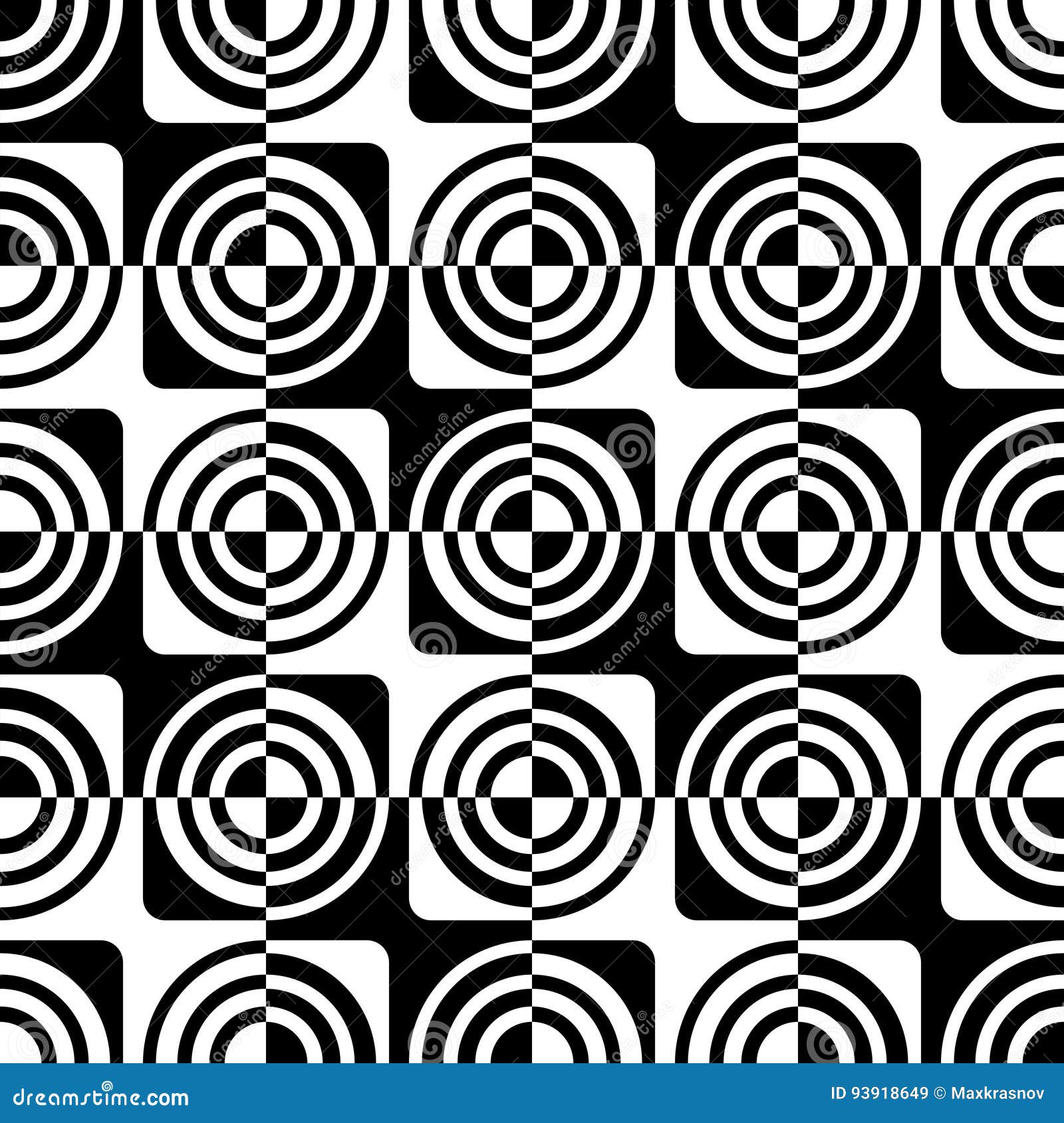 Seamless Circle and Stripe Pattern Stock Vector - Illustration of ...