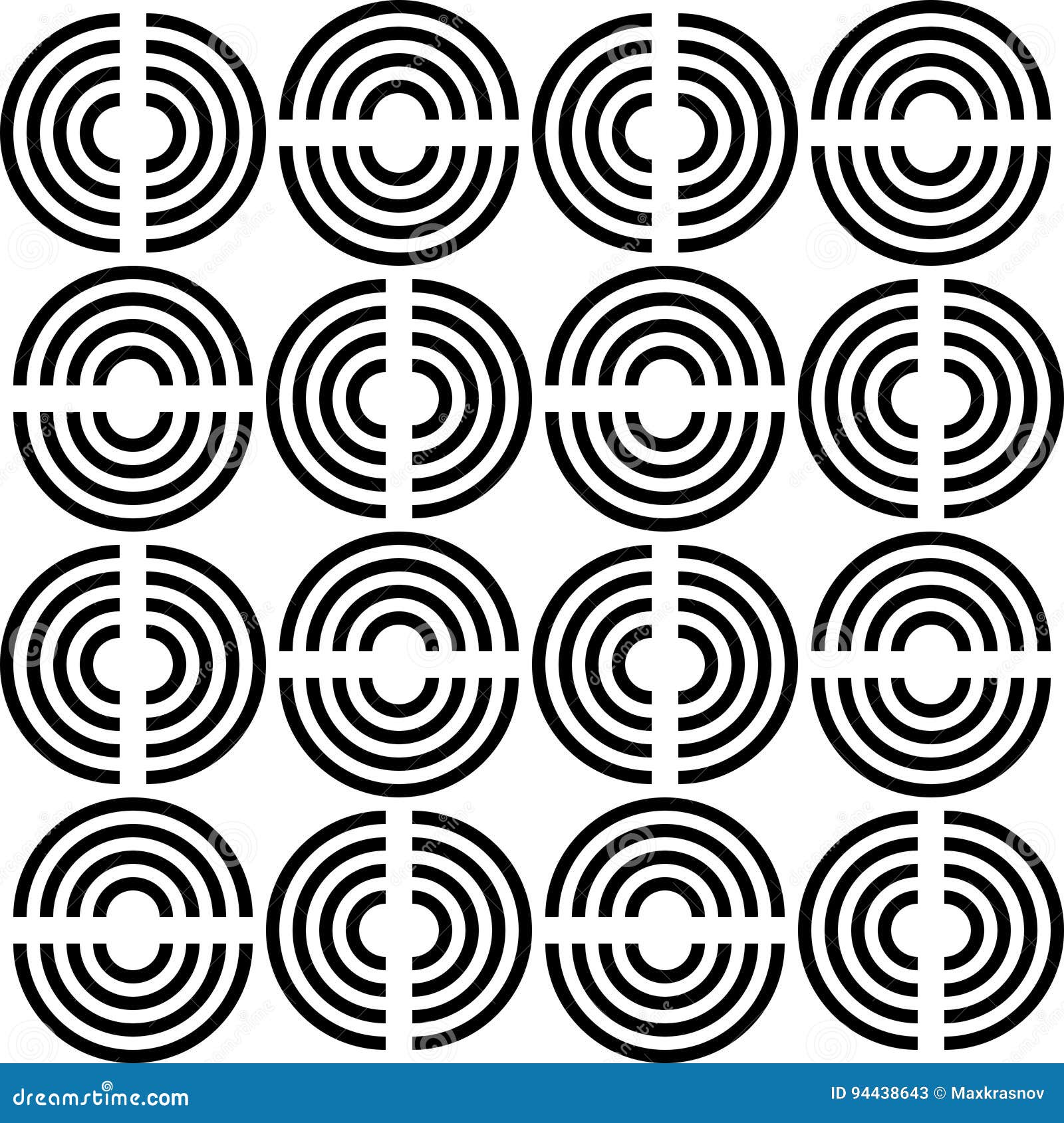 Seamless Circle and Stripe Pattern Stock Vector - Illustration of ...