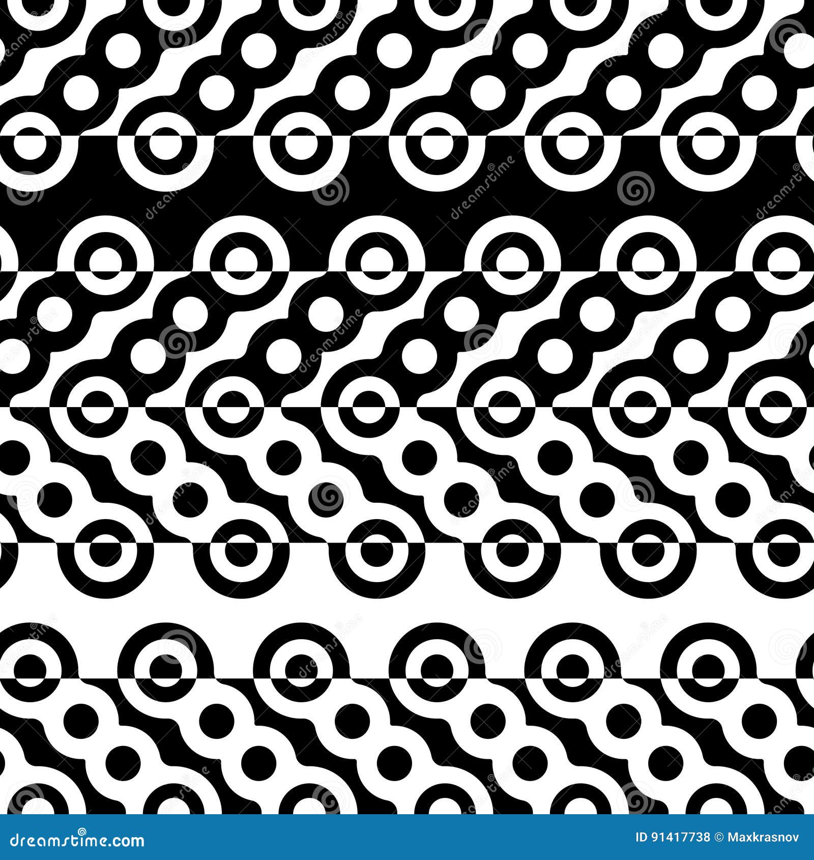 Seamless Circle and Stripe Pattern Stock Vector - Illustration of ...