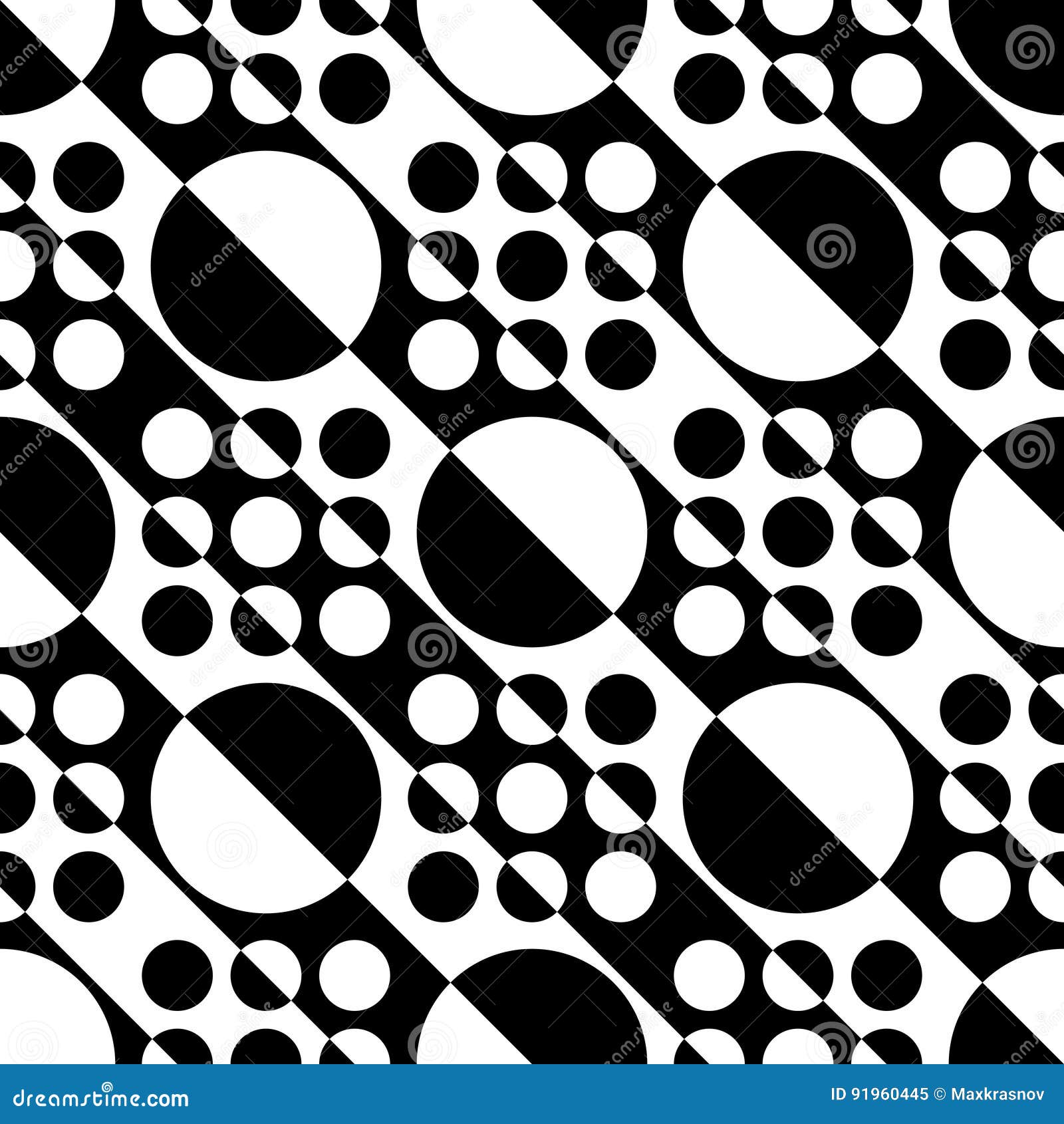 Seamless Circle and Stripe Pattern Stock Vector - Illustration of ...