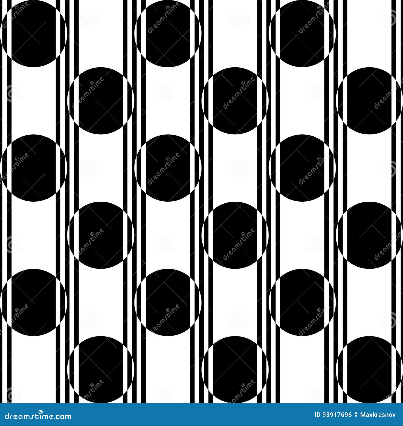 Seamless Circle and Stripe Pattern Stock Vector - Illustration of grid ...