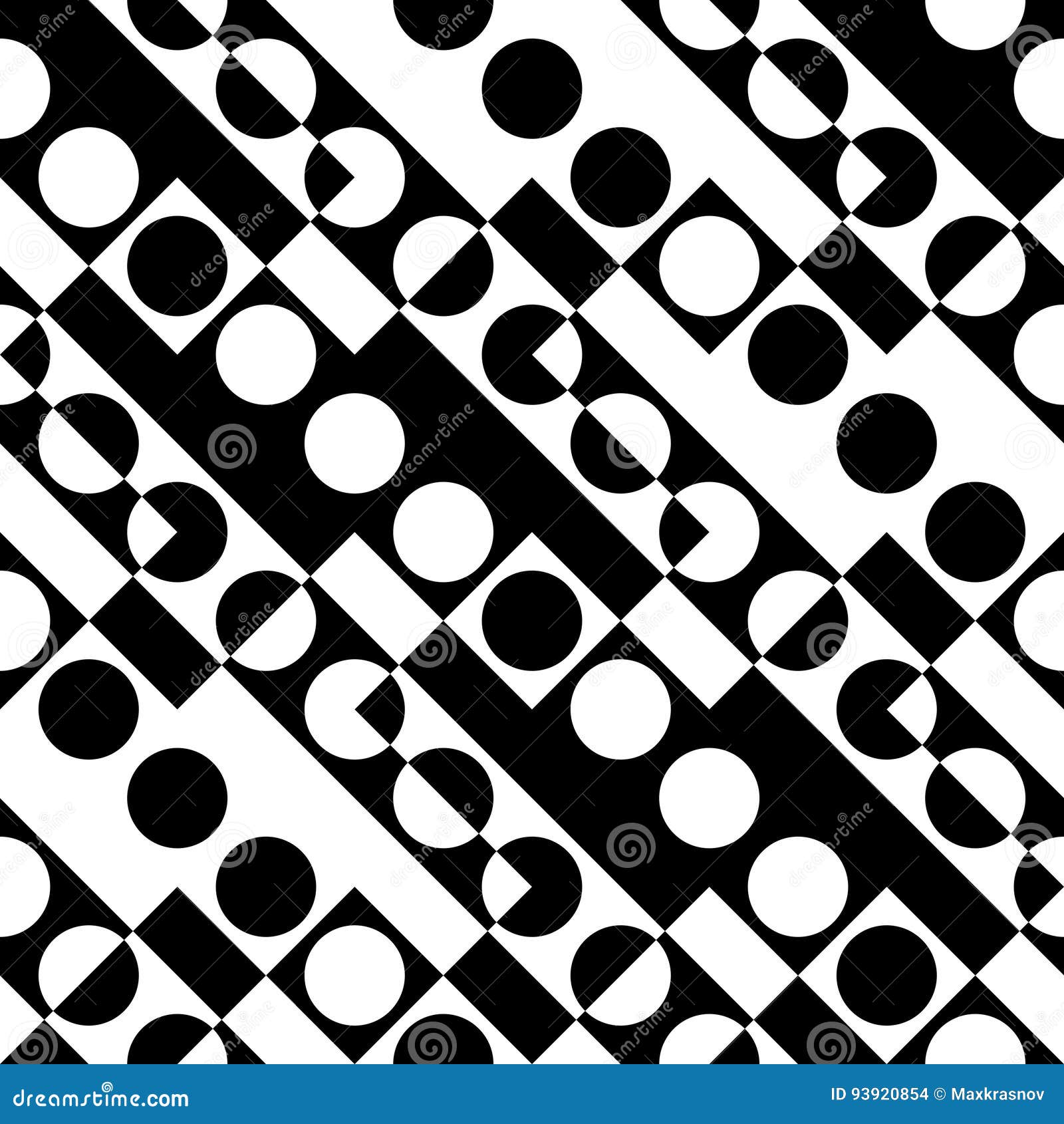 Seamless Circle and Stripe Pattern Stock Vector - Illustration of print ...