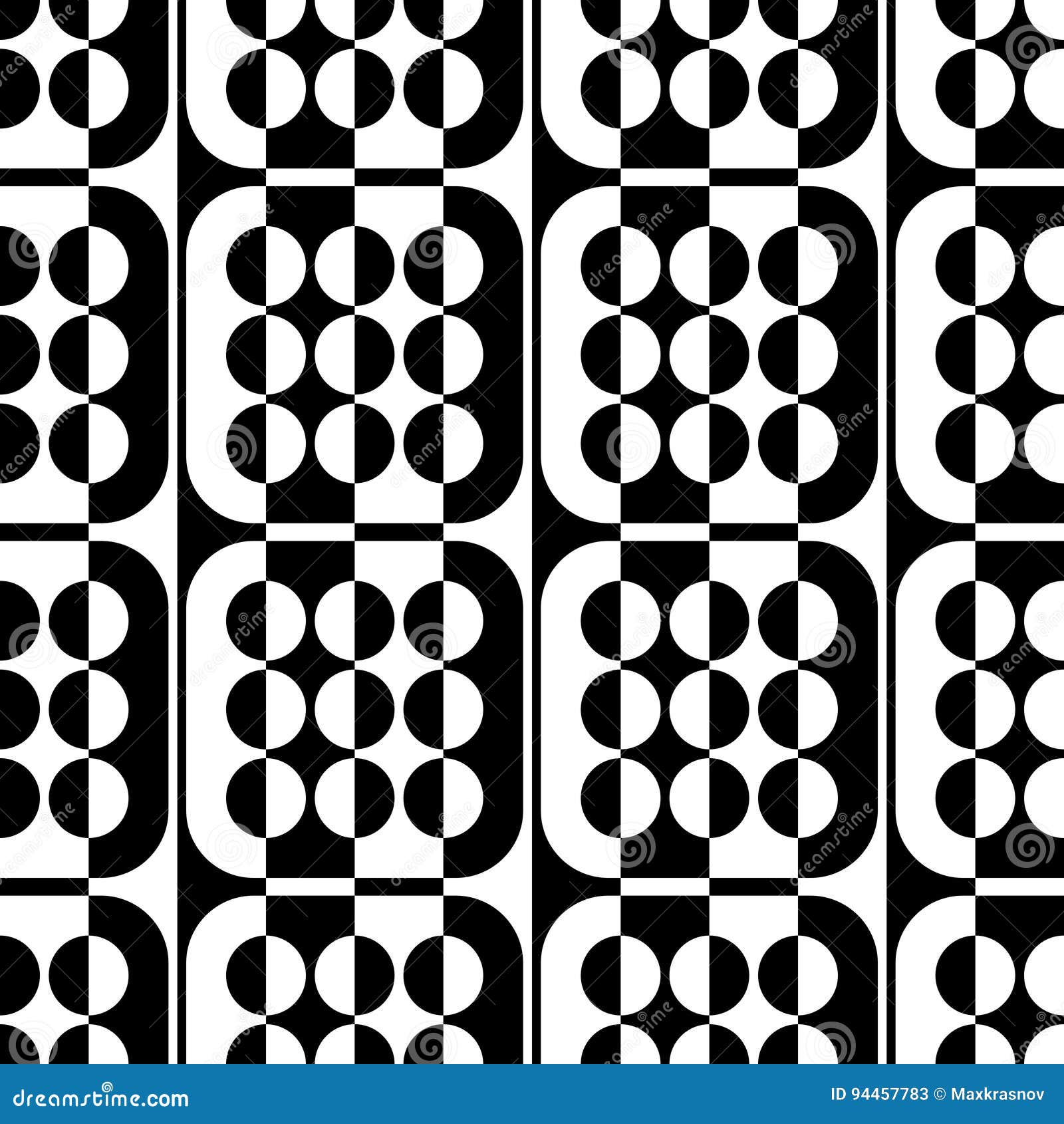 Seamless Circle and Stripe Pattern Stock Vector - Illustration of ...