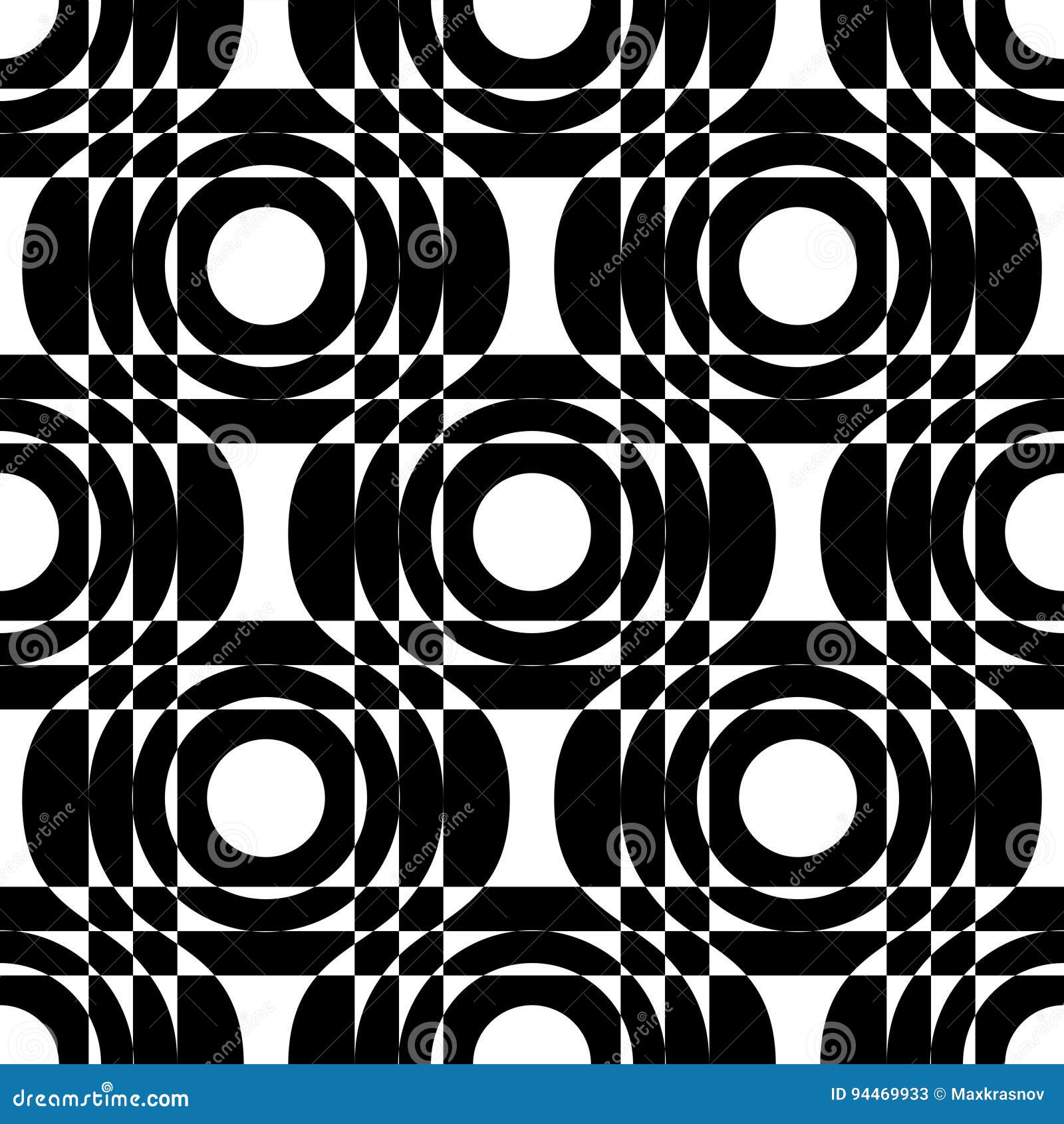 Seamless Circle and Stripe Pattern Stock Vector - Illustration of ...