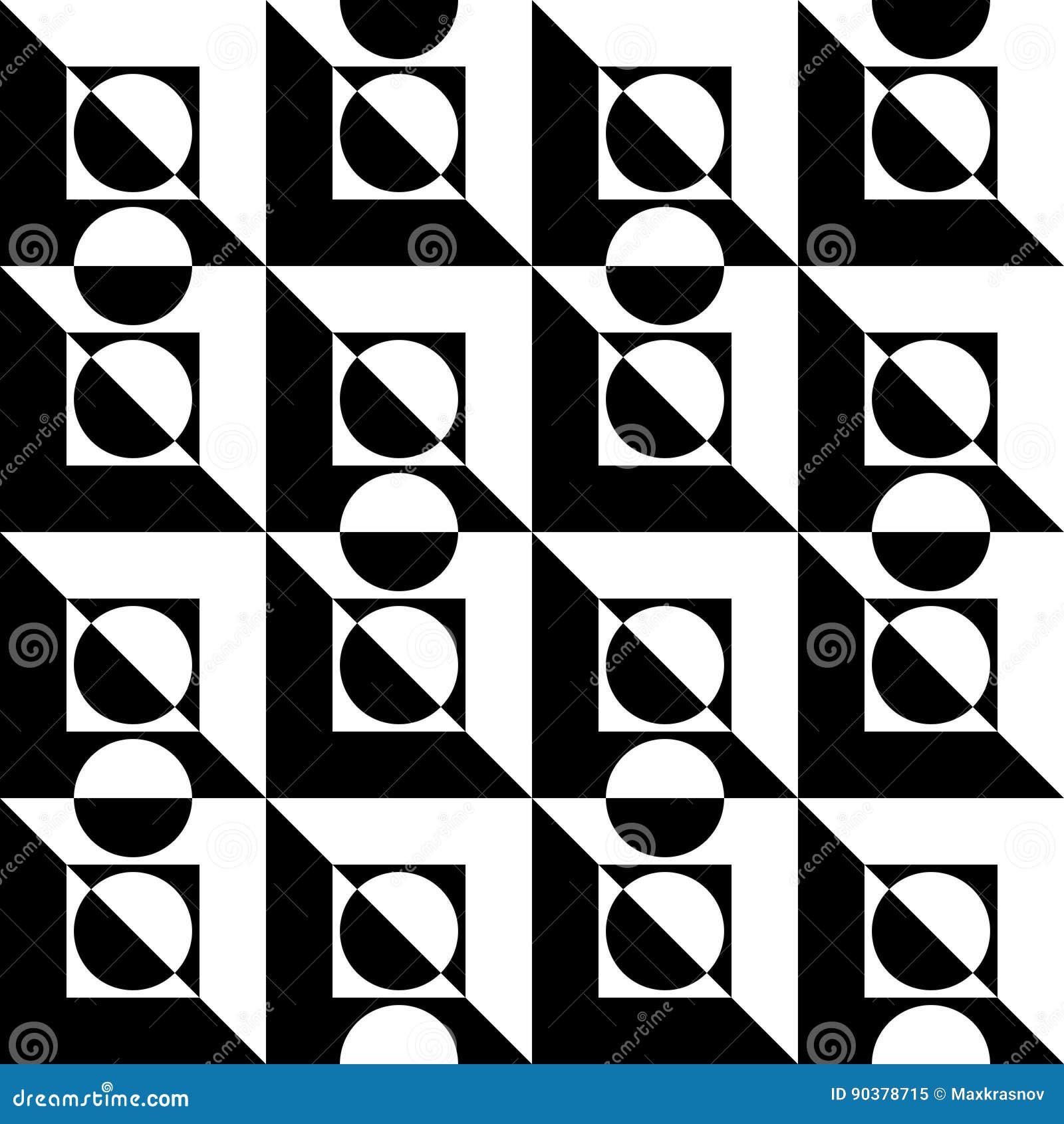 Seamless Circle and Triangle Pattern Stock Vector - Illustration of ...