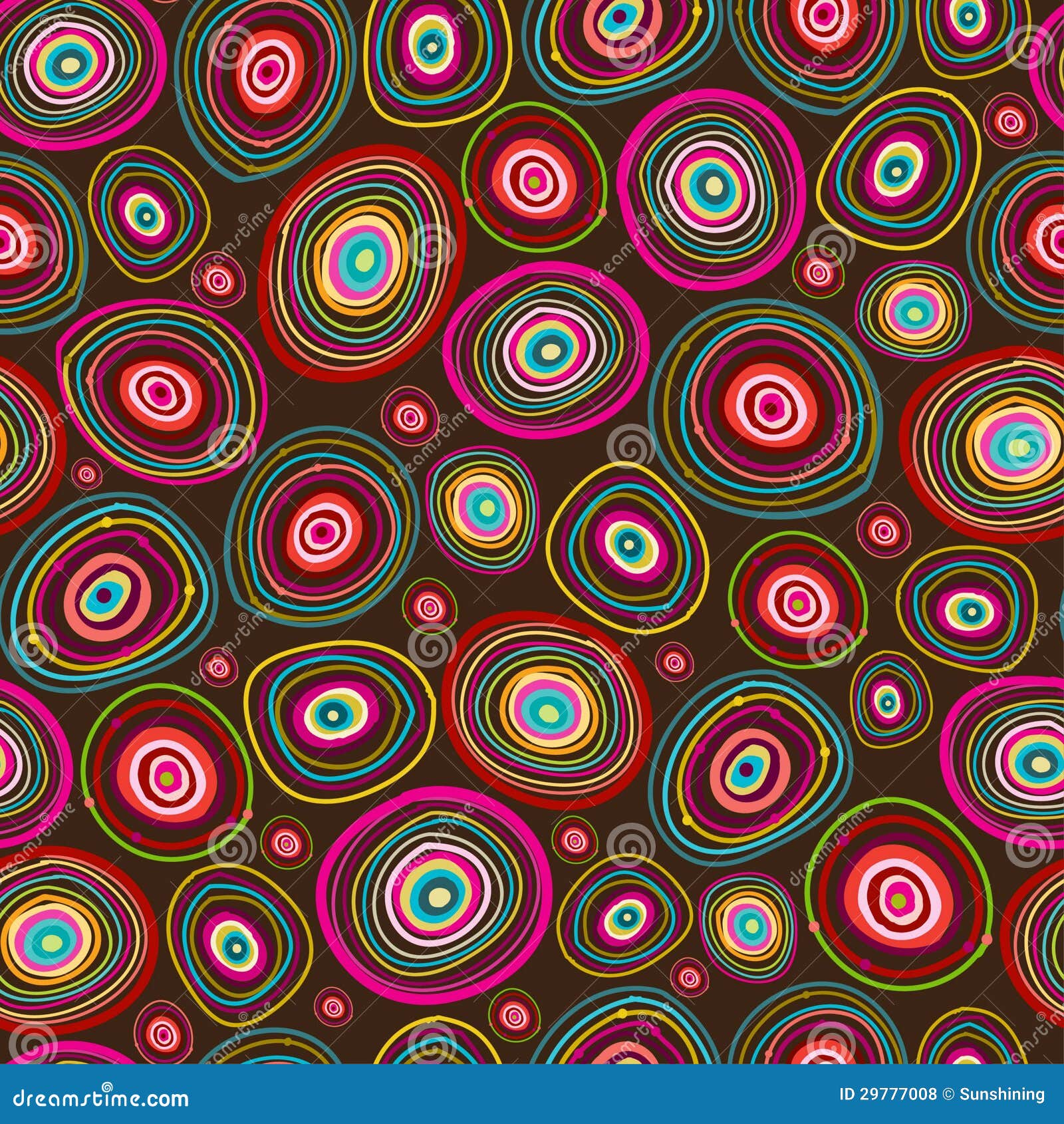 Seamless Circles Hand-drawn Pattern Stock Vector - Illustration of ...