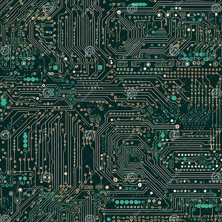 Seamless Circuit Board Tile Pattern Texture, Generative AI Stock ...