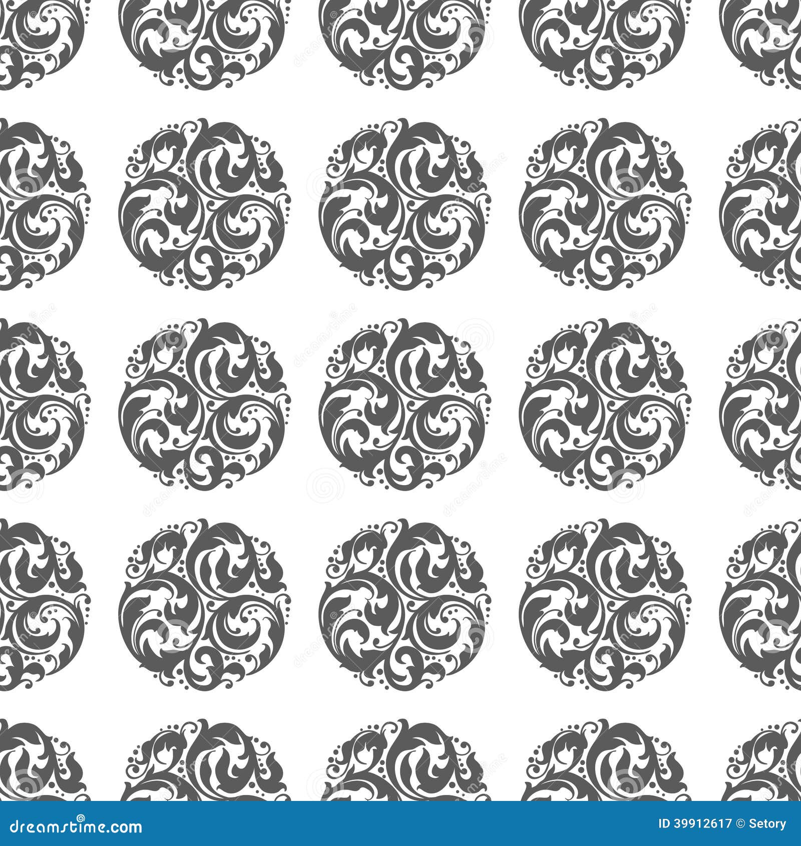 Seamless Circular Background. White Decorative Pattern Cartoon Vector ...