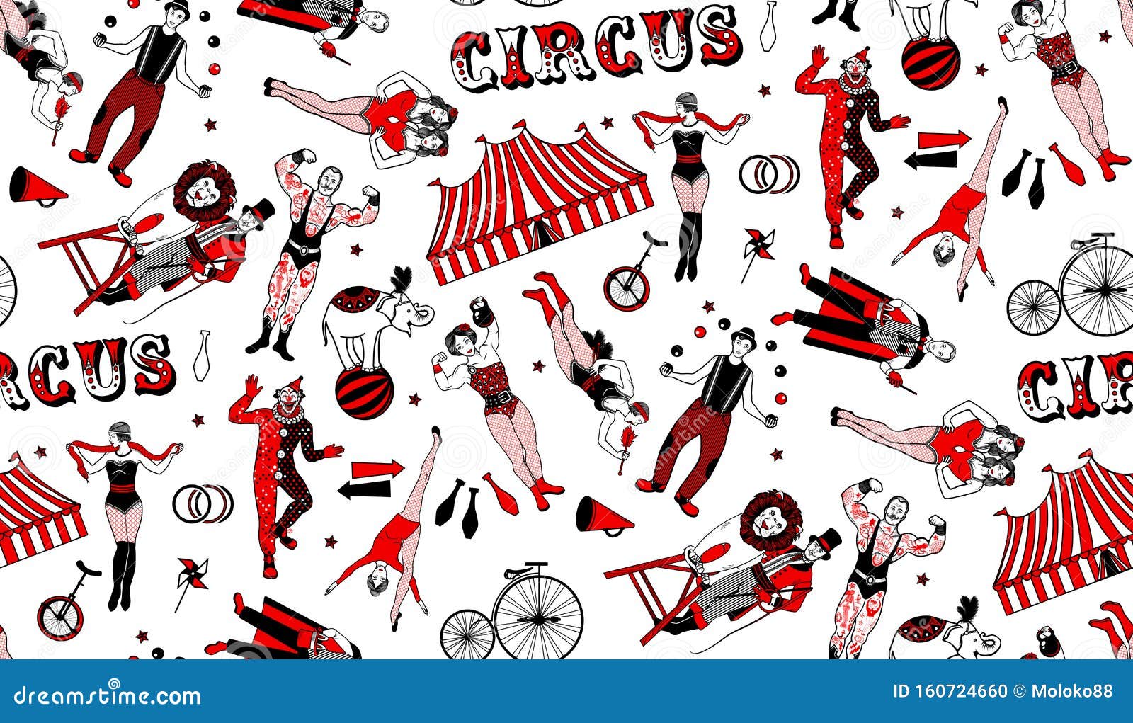 Seamless Circus Pattern. Vector Illustration. Stock Vector ...