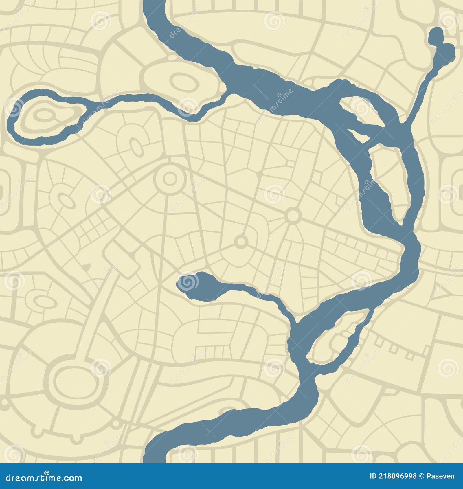 Abstract Seamless Pattern with Schematic Road Map Stock Vector ...
