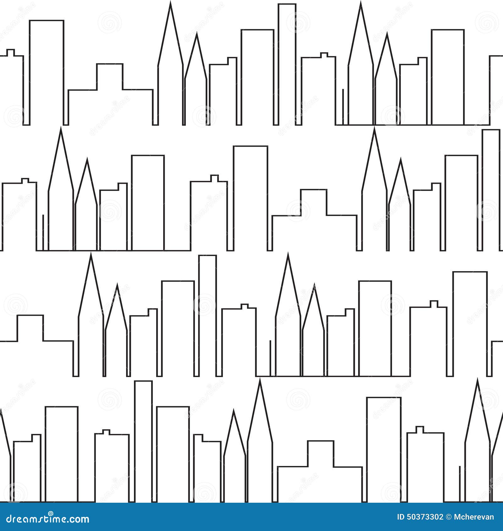 Seamless city pattern stock illustration. Illustration of city - 50373302