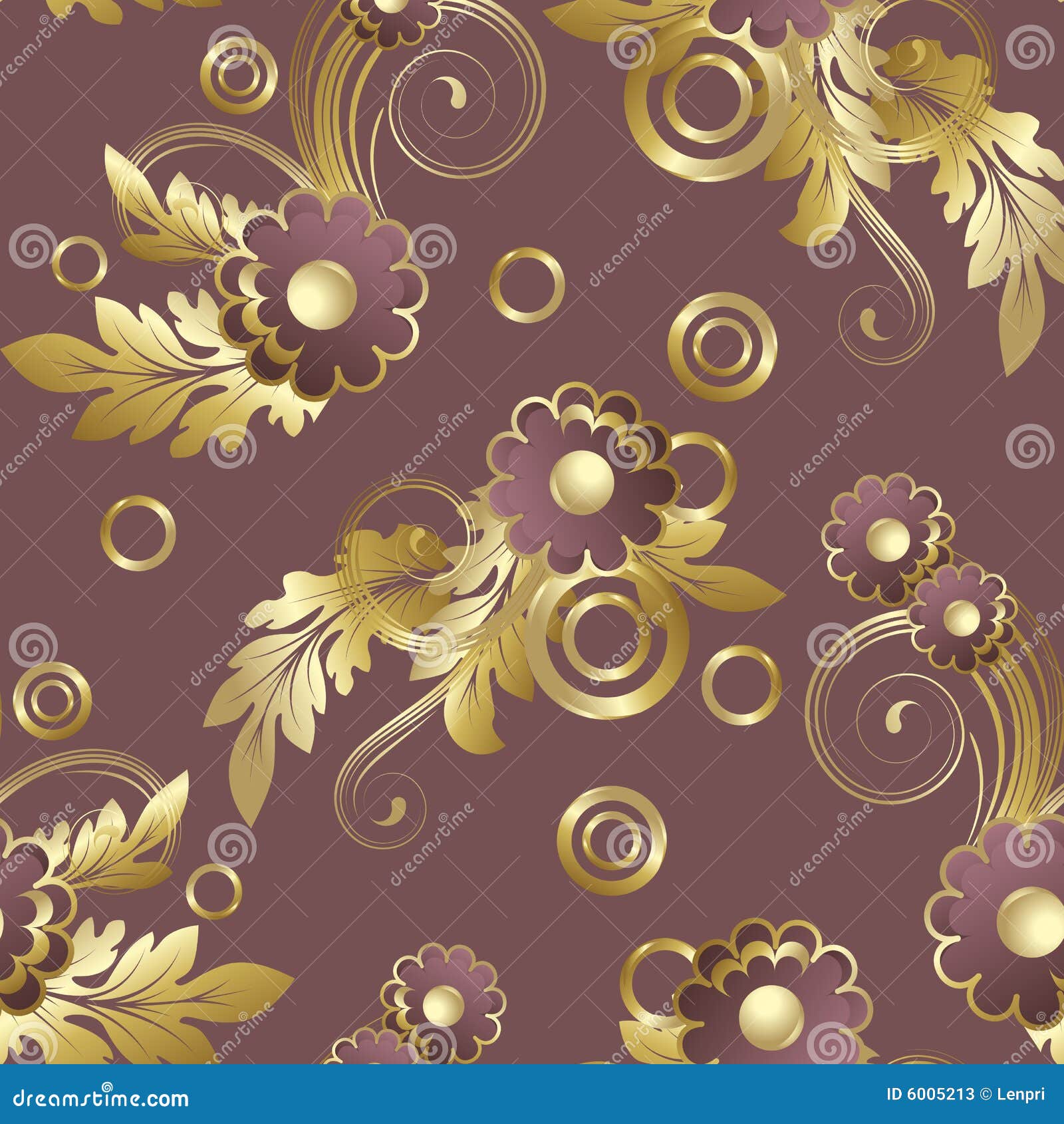 Seamless Claret Color Floral Background Vector Illustration ...