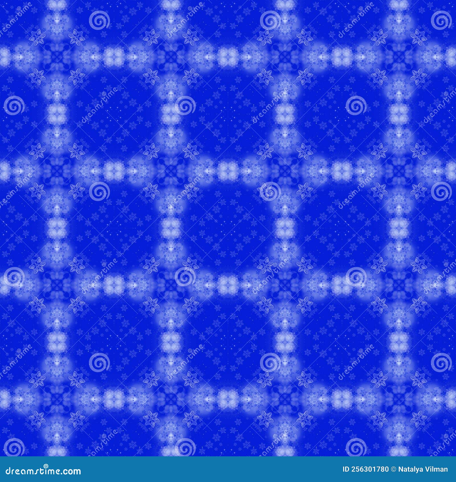 Seamless Classic Blue Coloured Pattern. Snowflakes on a Dark Blue ...