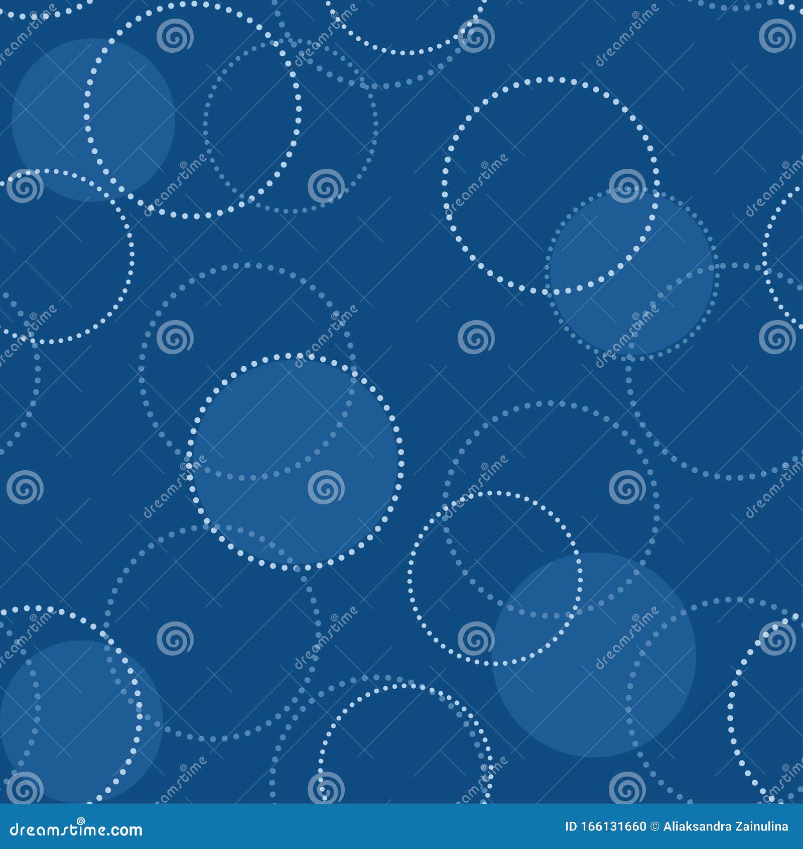 Seamless Classic Blue Pattern with Circles Stock Vector - Illustration ...